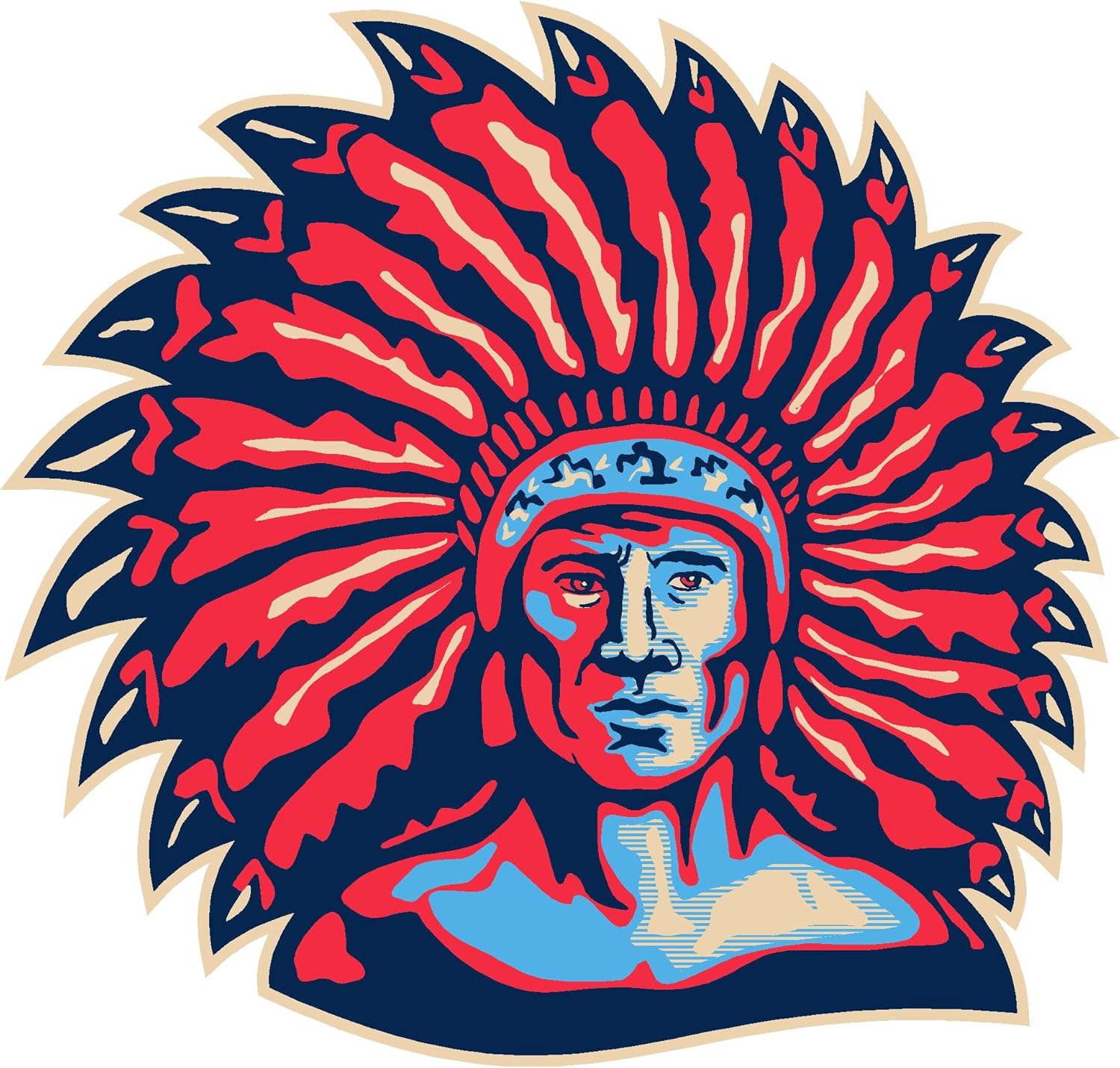 Amazon.com: Native Indian Chief Front 4x4 Sticker Decal die Cut Vinyl ...
