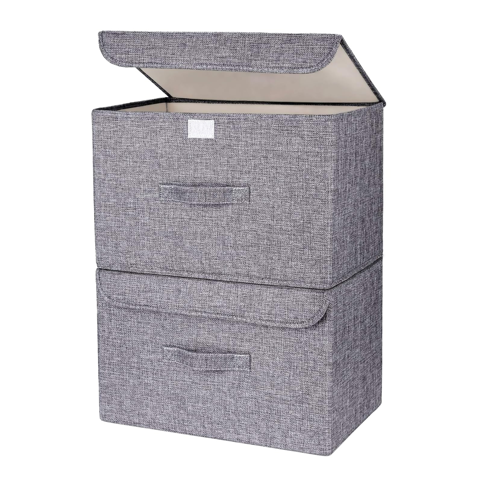 Homsorout Foldable Storage Box with Lid, Pack of 2, Wardrobe Organiser ...