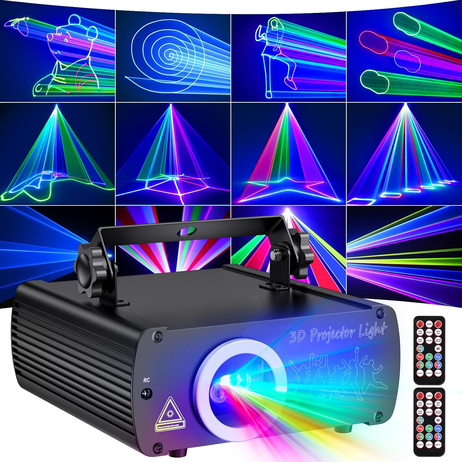 Ehaho DJ Laser Party Lights,3D Animation RGB Lazer Stage Lighting ...