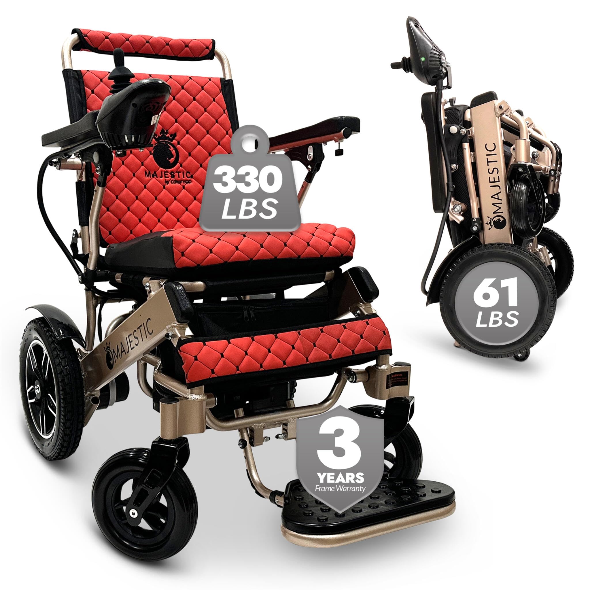 Amazon.com: Majestic IQ-8000 Plus Lightweight Electric Wheelchair - 20 ...