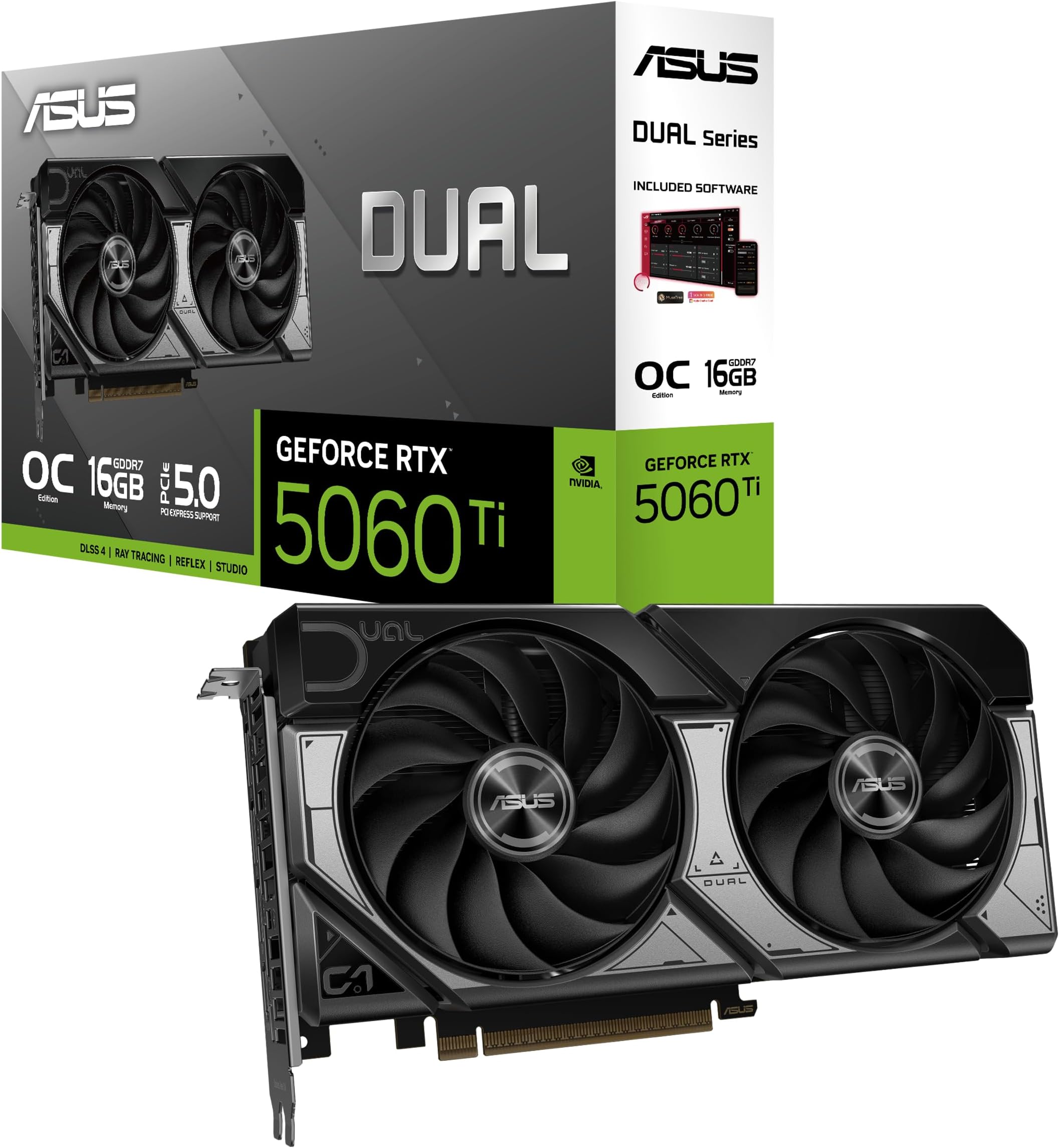 Asus Dual GeForce RTX™ 5060 Ti 16GB GDDR7 OC Edition (PCIe 5.0, 16GB GDDR7, DLSS 4, HDMI 2.1b ...