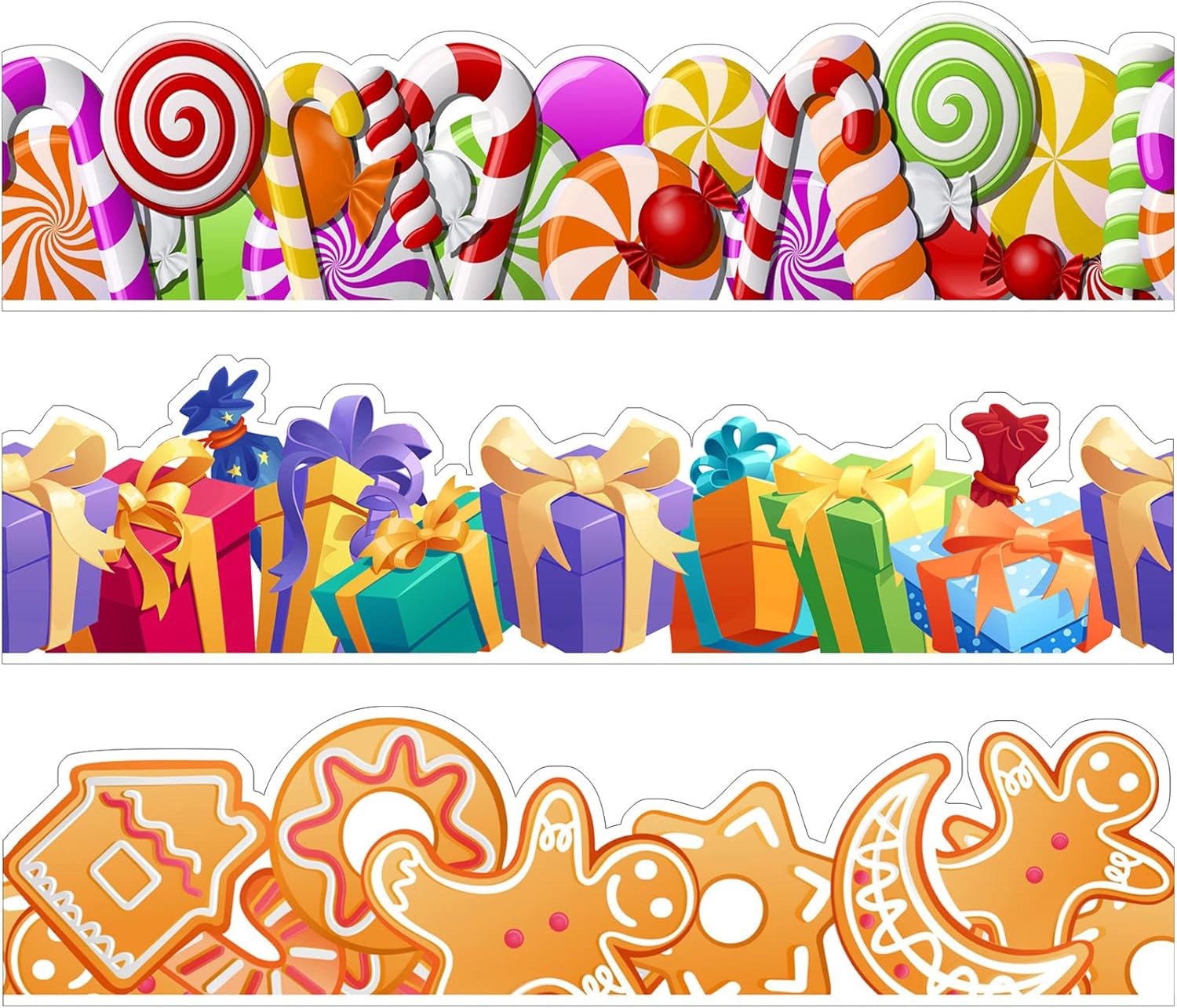 Amazon.com : 78 Pcs 76.7 ft Christmas Bulletin Board Borders ...