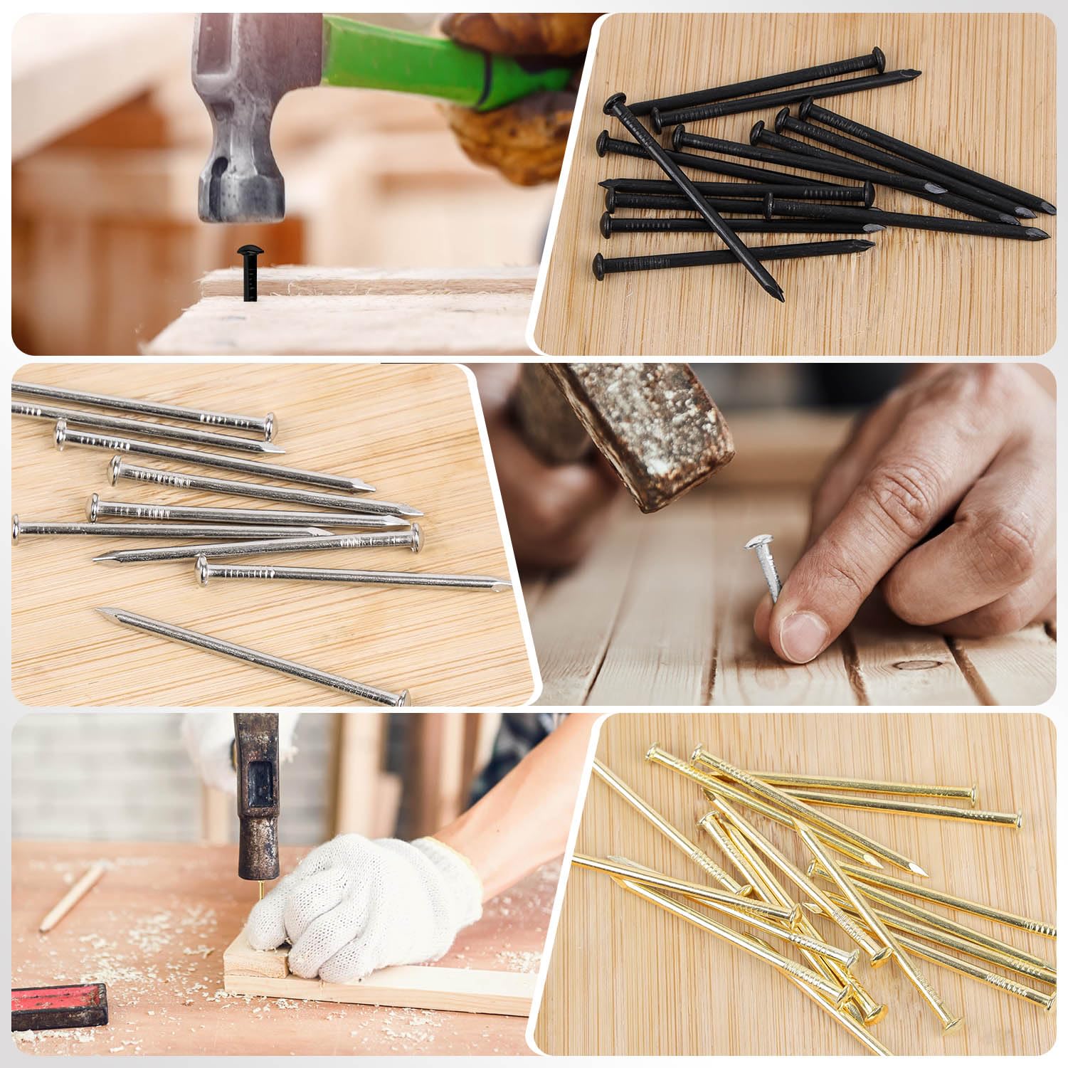 Snapklik.com : 5 Sizes Gold Hardware Nails Assortment Kit, Picture ...