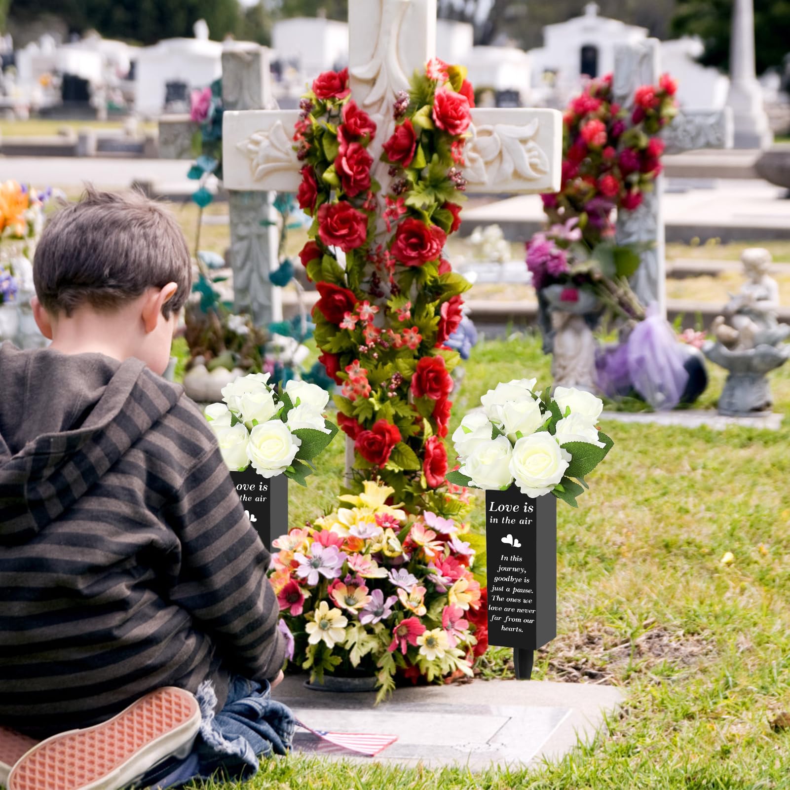 Snapklik.com : 2 Pack Metal Cemetery Vases