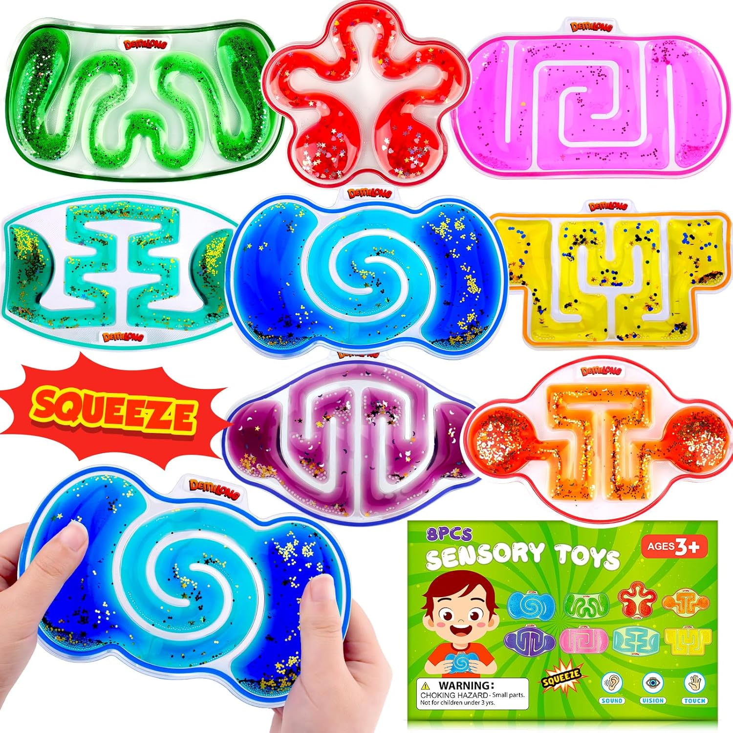 Amazon.com: Squishy Sensory Toys for Kids - 8 Pack Fidget Toy Sensory ...