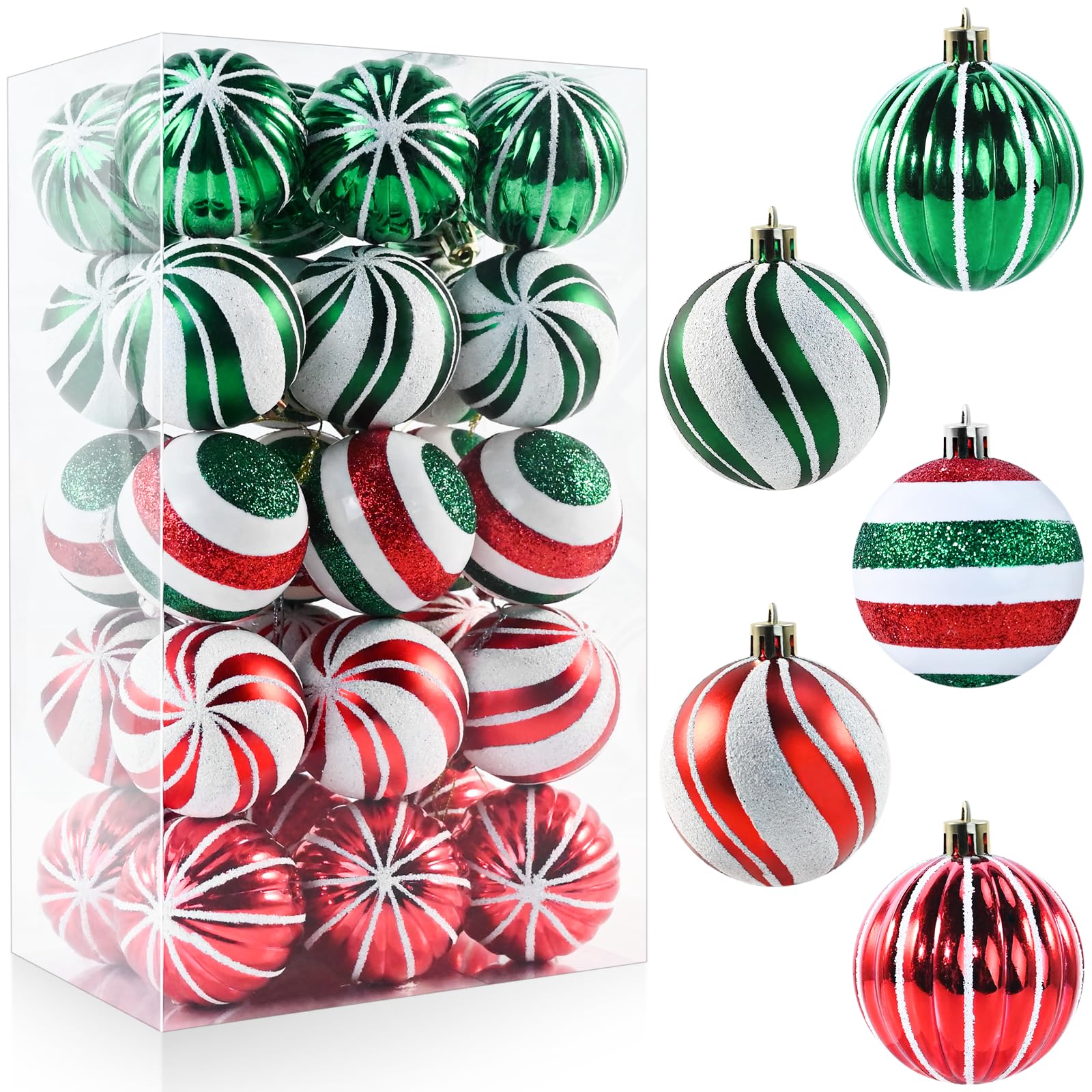 Amazon.com: Christmas Balls Ornaments for Xmas Tree, 30Pcs Shatterproof ...