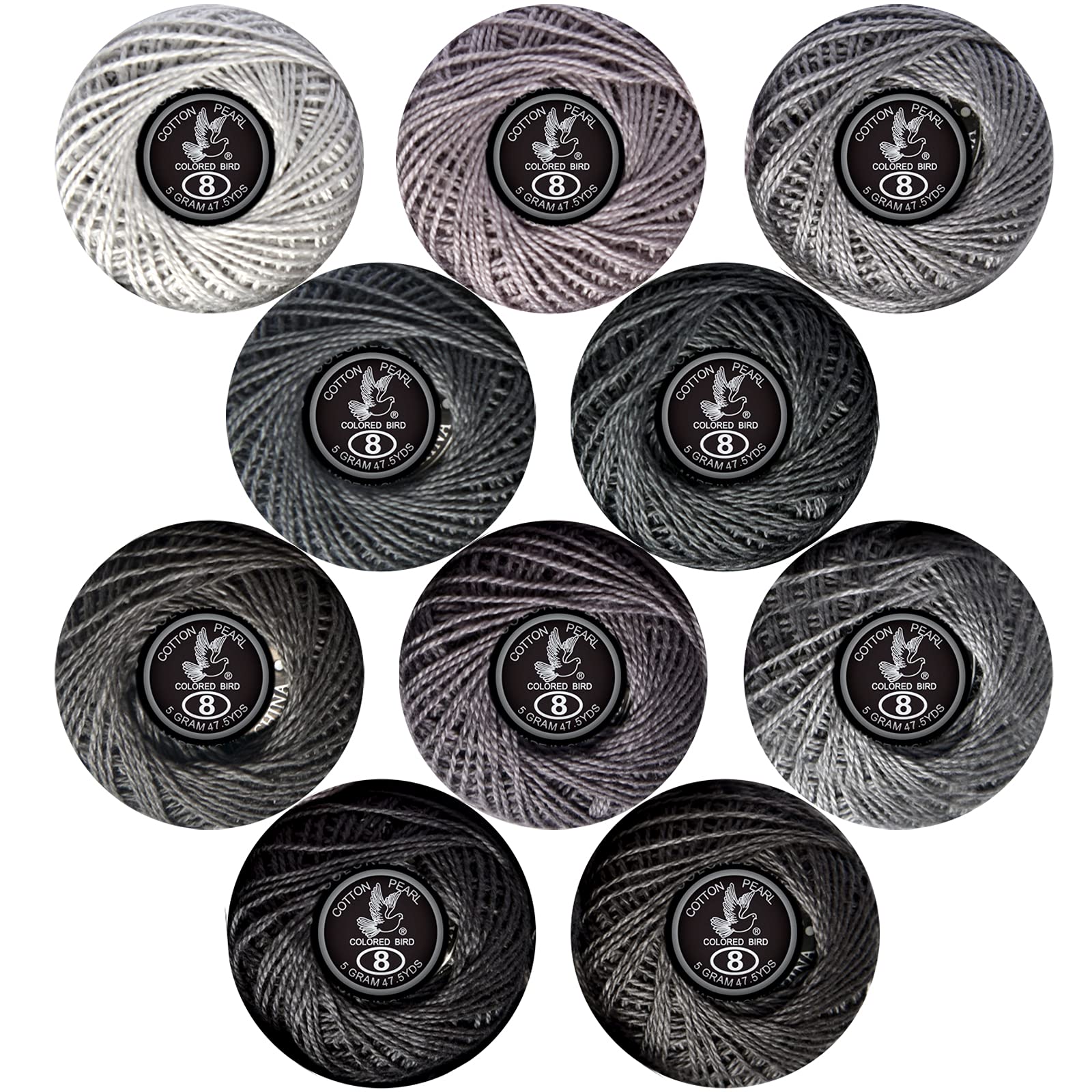 Amazon.com: Colored BIRDCrochet Thread, Size 8 Crochet Yarn，2 Ply ...