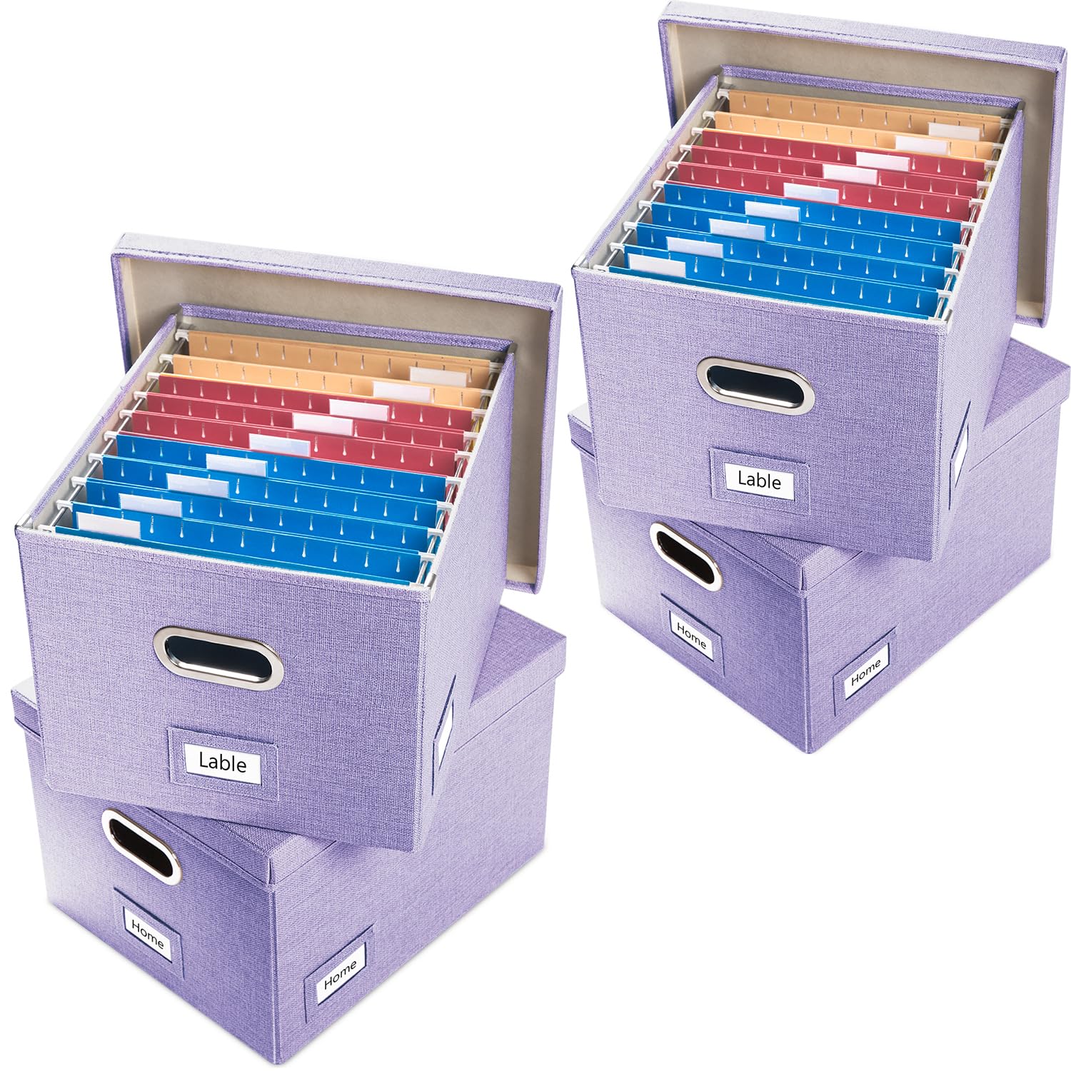 Amazon.com: PRANDOM File Organizer Box - Set of 4 Collapsible ...