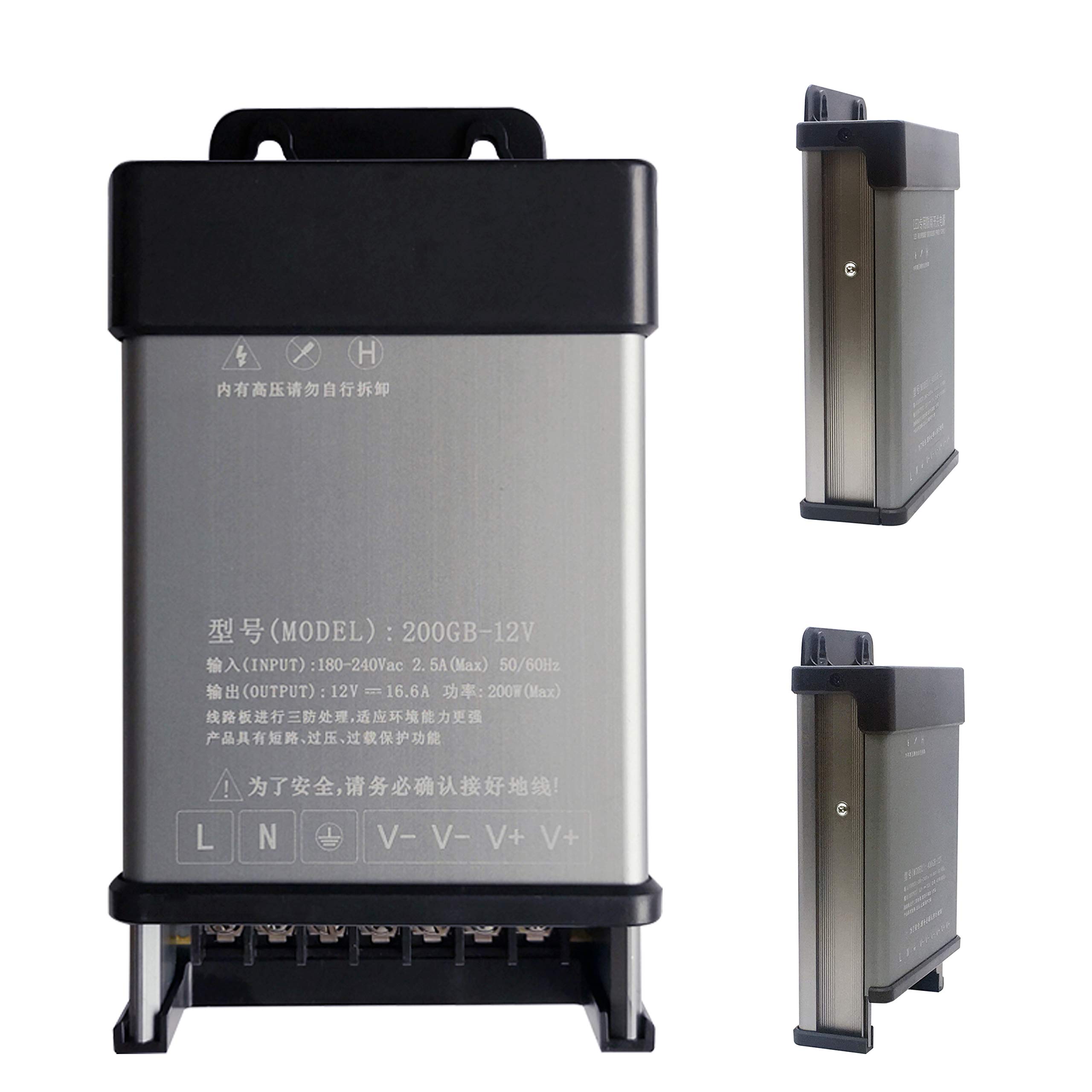 Buy VARICART IP53 12V 16.67A 200W Weatherproof LED Driver, Ultra Slim ...