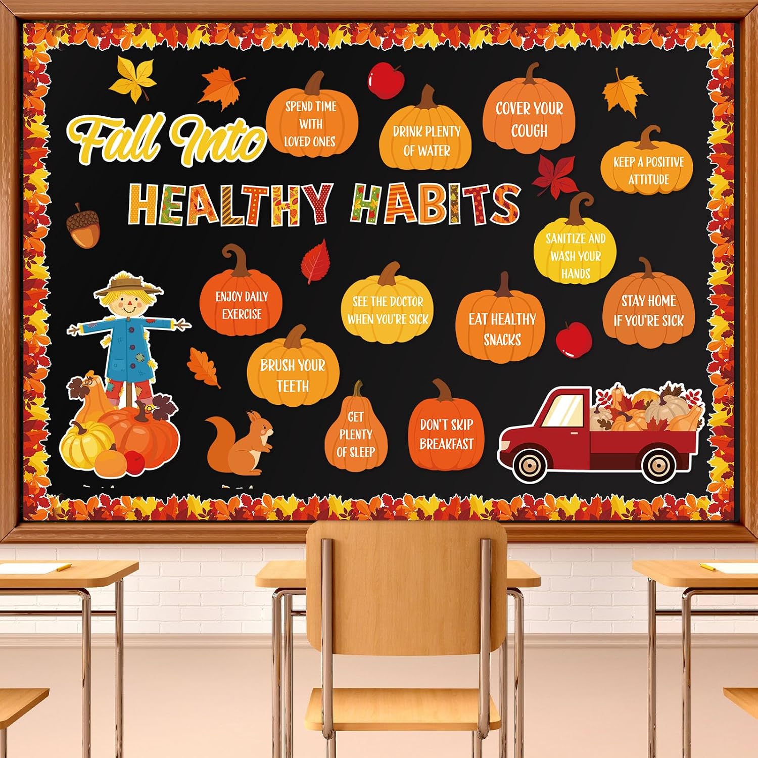Amazon.com: Fall Health Habits Bulletin Board Decorations Set ...