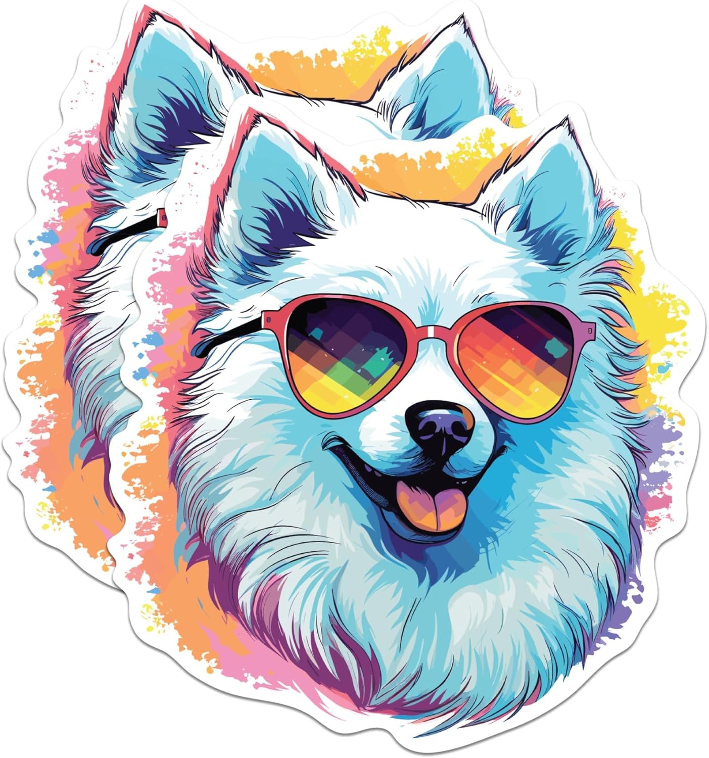 Amazon.com - (2 Pack) American Eskimo Dog Stickers - American Eskimo ...