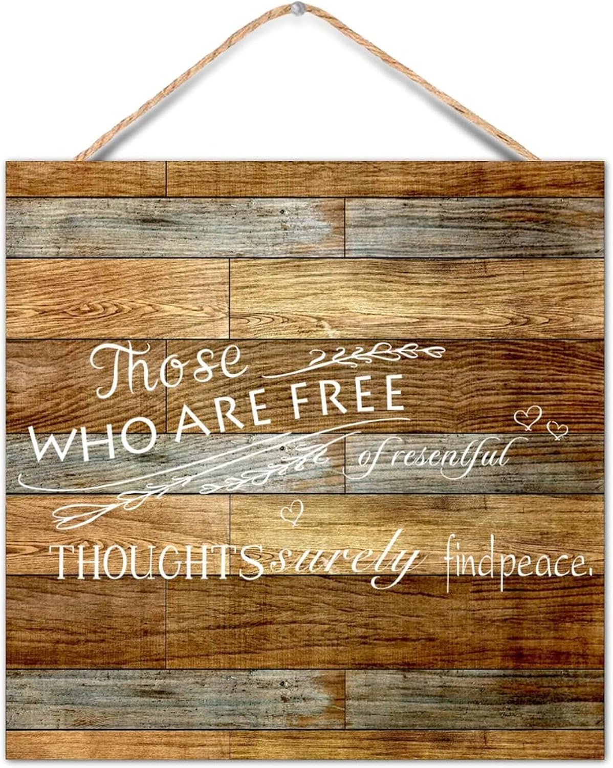 Amazon.com: 12x12in Wood Sign Positive Saying Those Who Are Free of ...