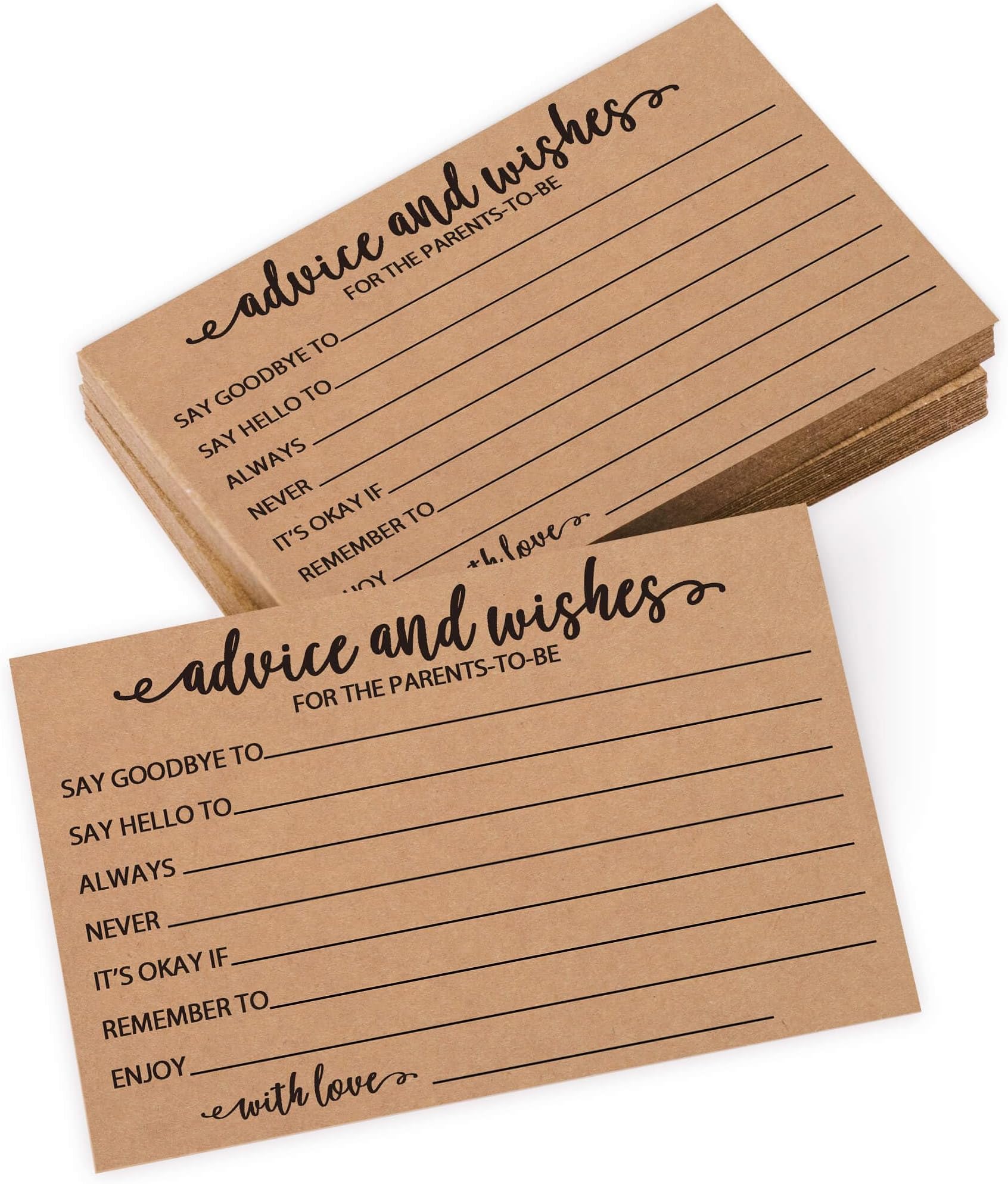 Amazon.com : 50 Pcs Kraft Baby Shower Advice Cards, Baby Advice Cards ...