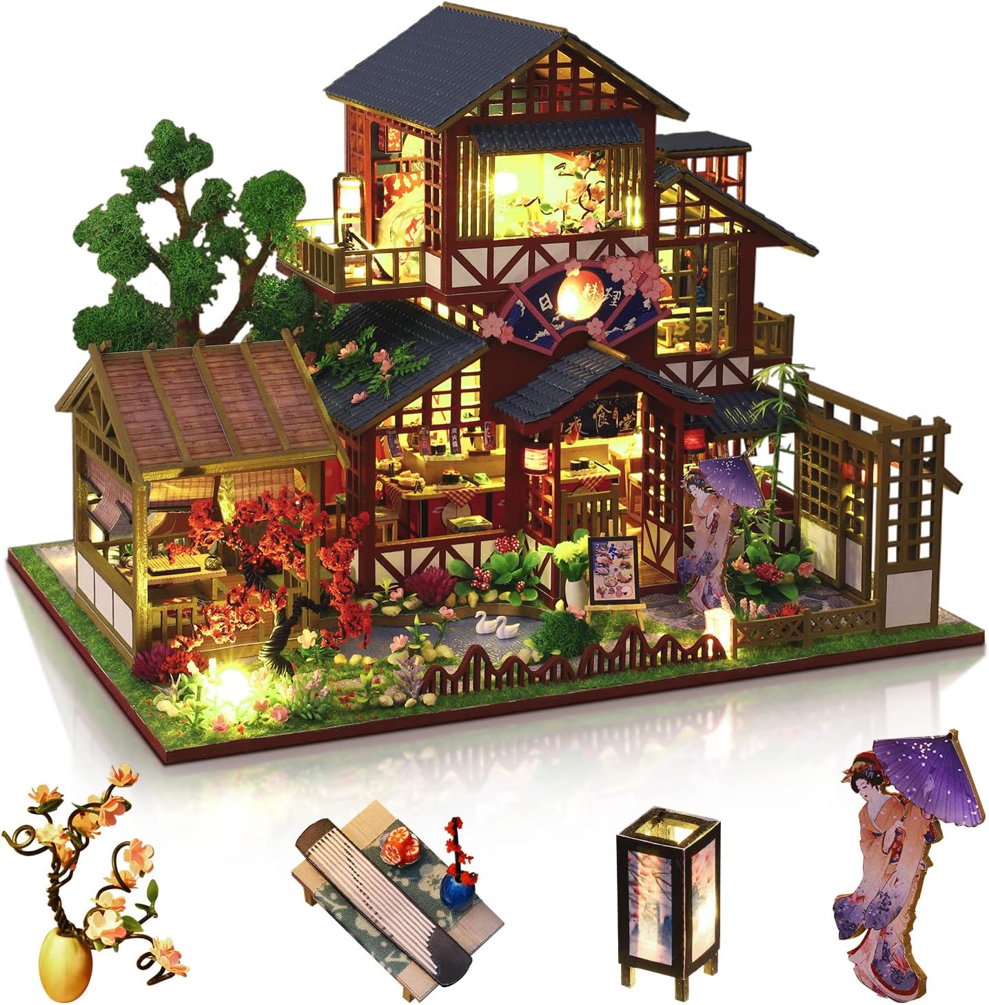 Amazon.com: GuDoQi DIY Miniature Dollhouse Kit, 1:24 Scale Tiny House ...