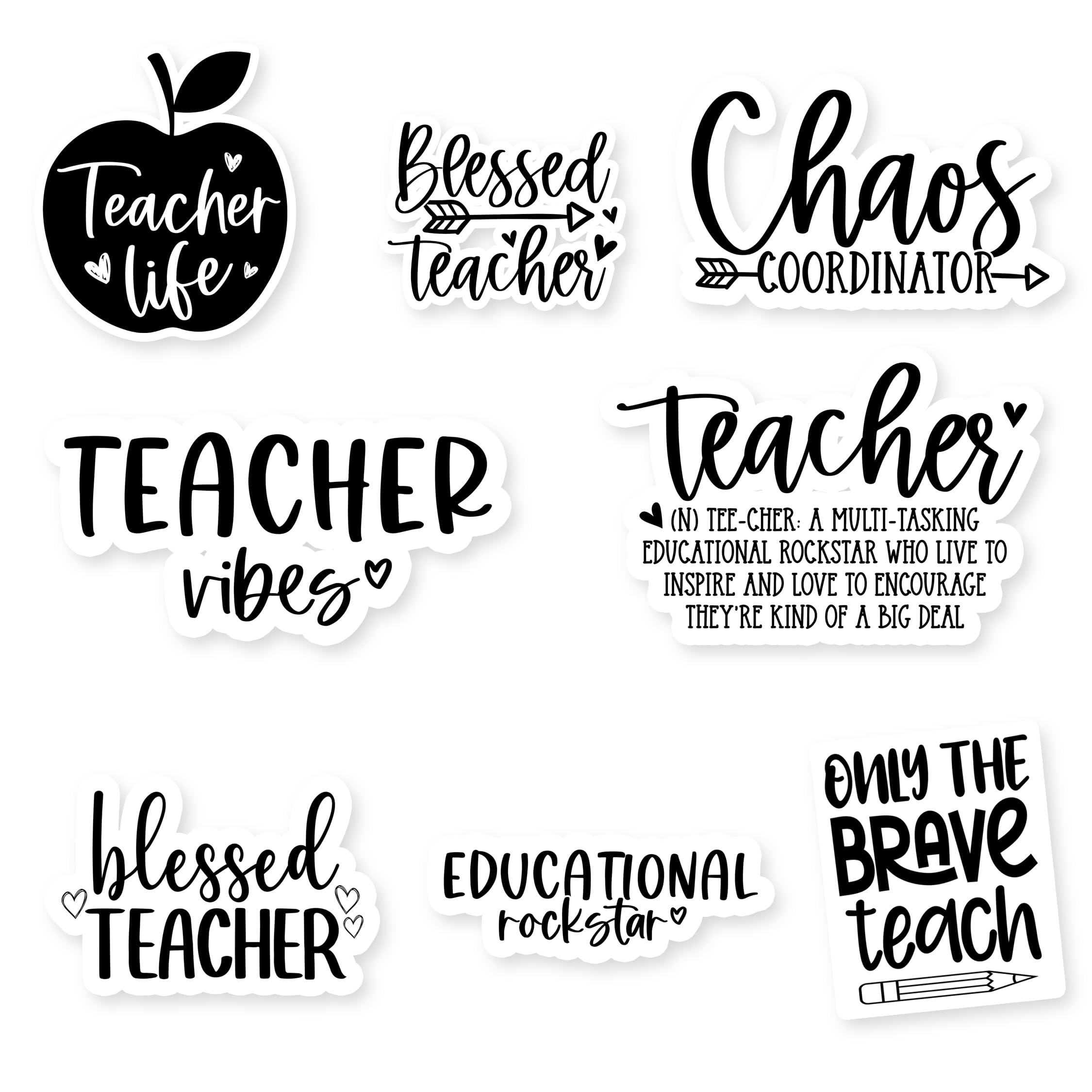 Amazon.com: Teacher Laptop Stickers Pack 8 Pack Assorted Vinyl Sticker ...