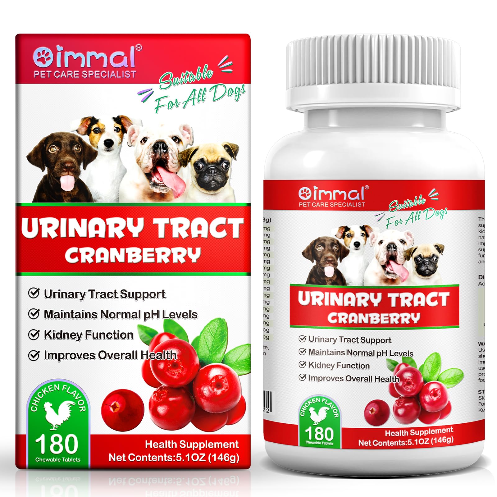 Amazon.com : Cranberry for Dogs, 180P Cranberry Urinary Tablets for ...