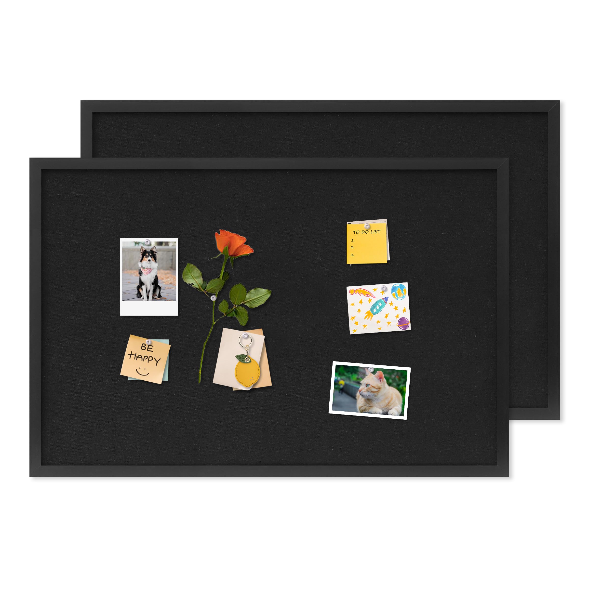 Amazon.com : DAHAPYBOO Cork Board with Linen Black 2Pack,Bulletin Board ...