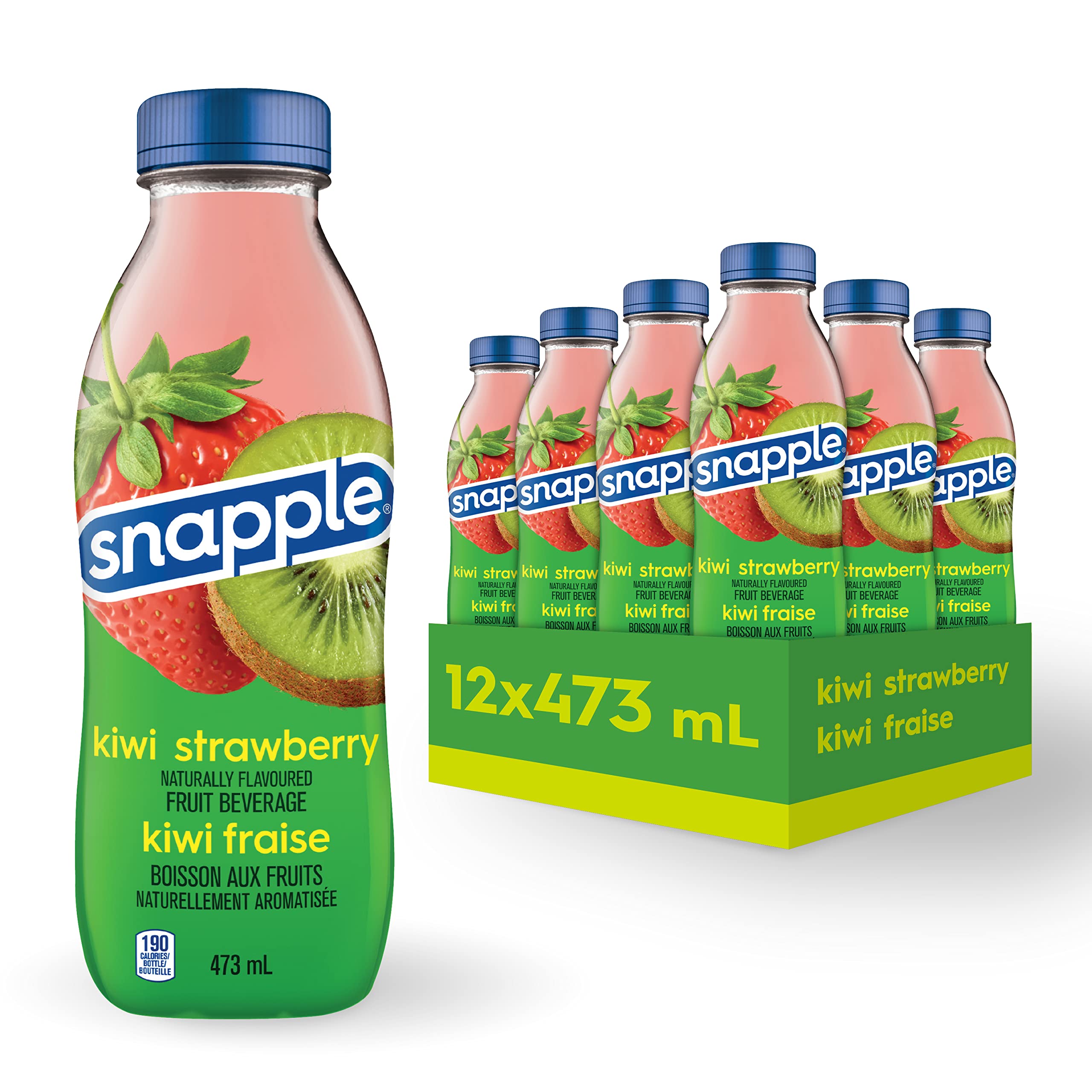 Snapple Naturally Flavoured Fruit Beverage Kiwi- Strawberry, 473mL, 12 ...