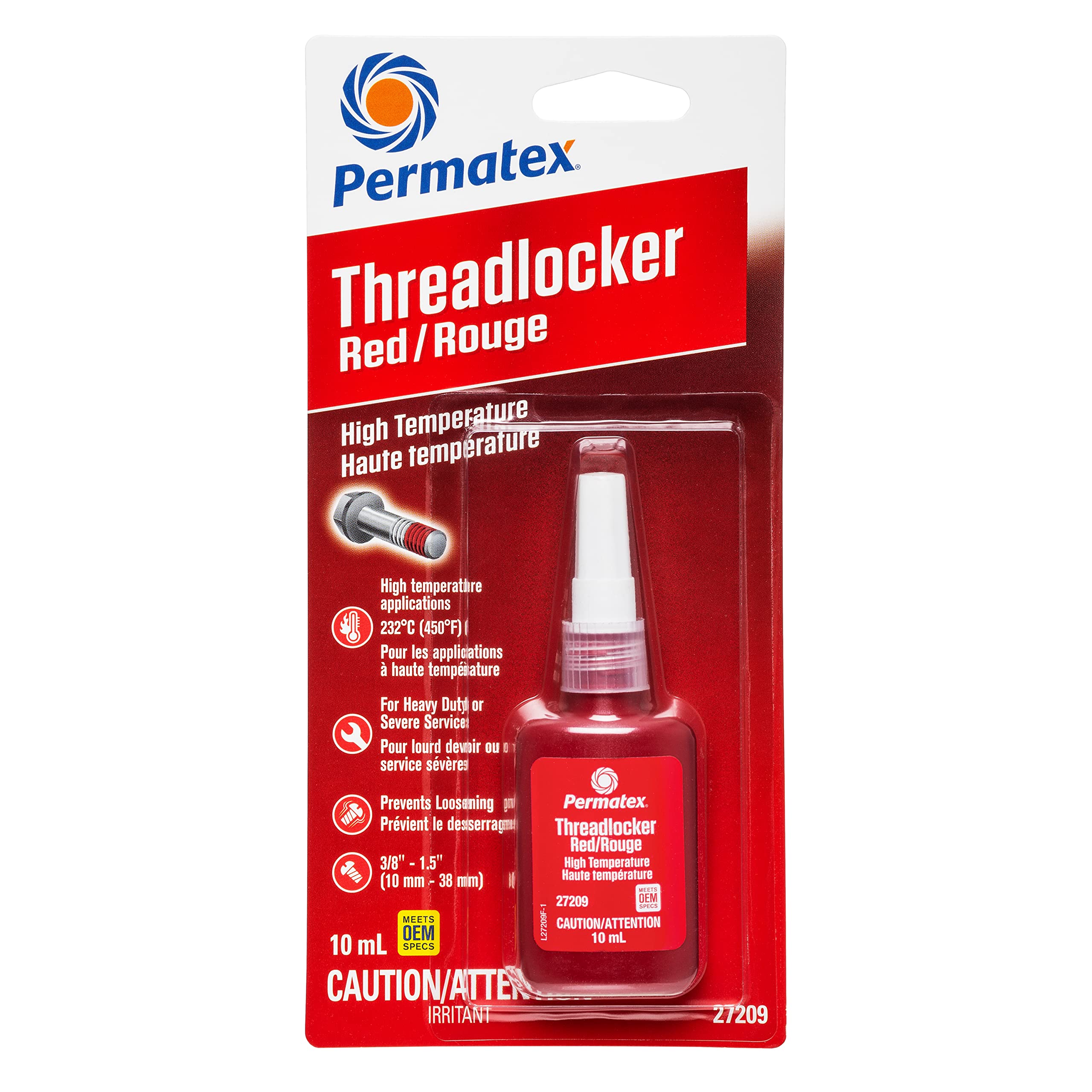Permatex 27209 Red High Temperature 272 Threadlocker, 10mL : Amazon.ca ...