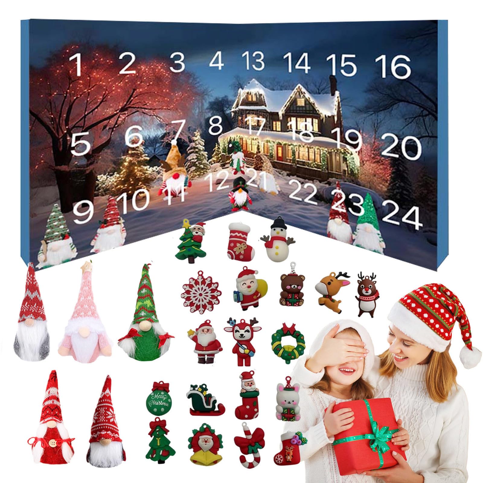 Amazon.com: 2024 Christmas Gnome Advent Calendar Ornament, Gnome ...