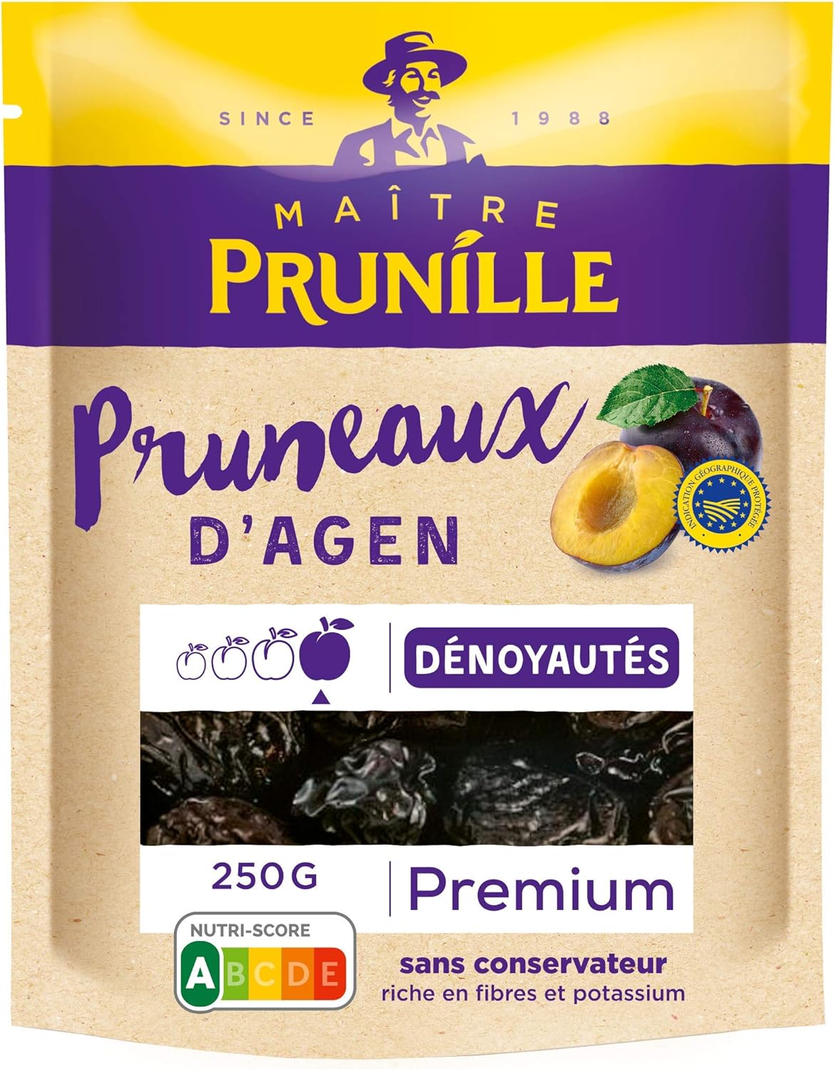 MAÎTRE PRUNILLE - Pruneaux d’Agen Premium Dénoyautés - Calibre 28/33 ...
