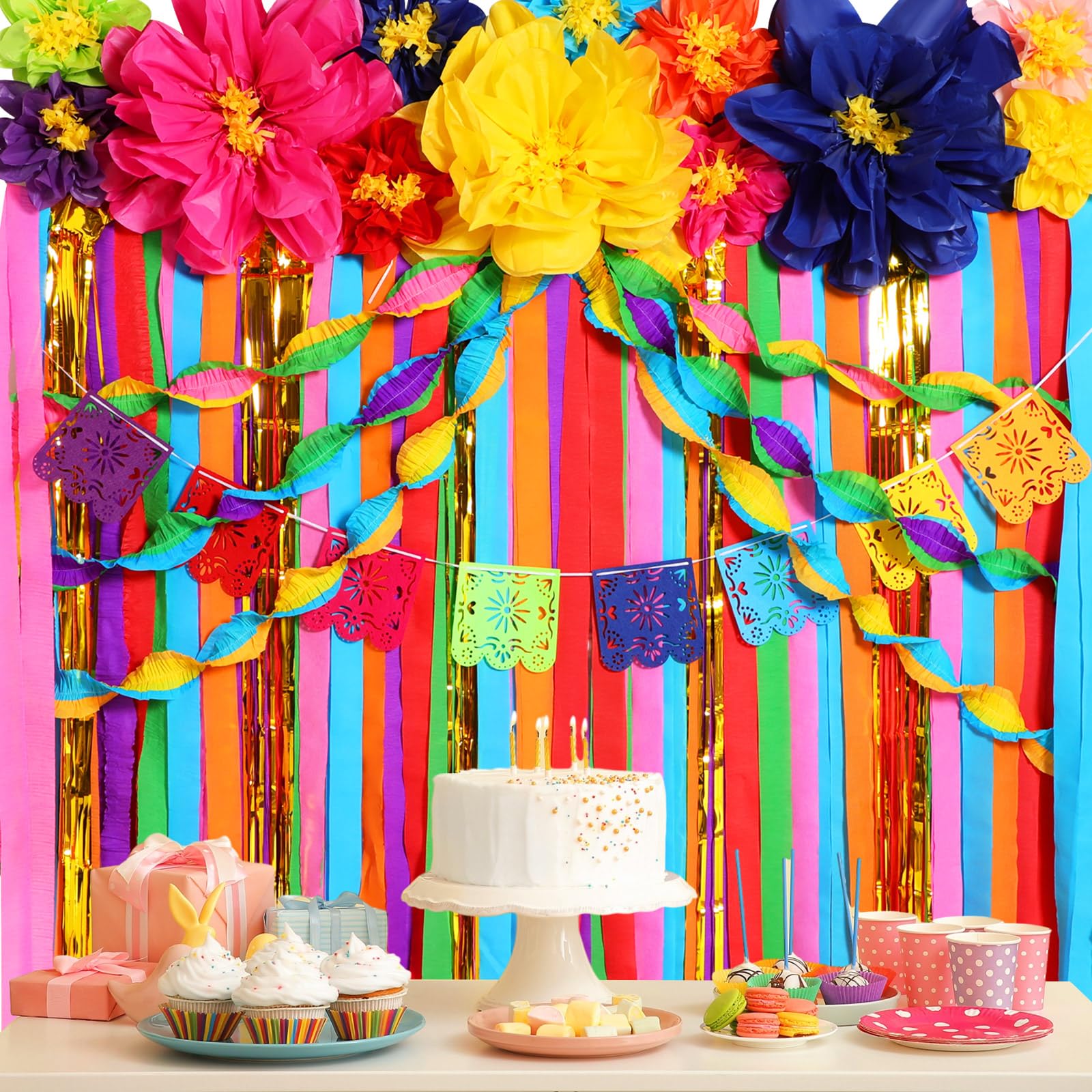 Elegant Fiesta Party Decorations 96 Pcs Mexican Birthday Party Plates,