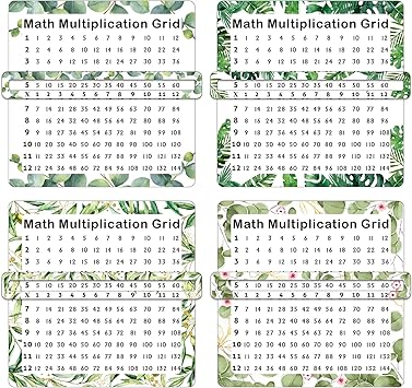 Amazon.com: 40 Sets Greenery Math Multiplication Chart for Classroom Decorations Times Table ...