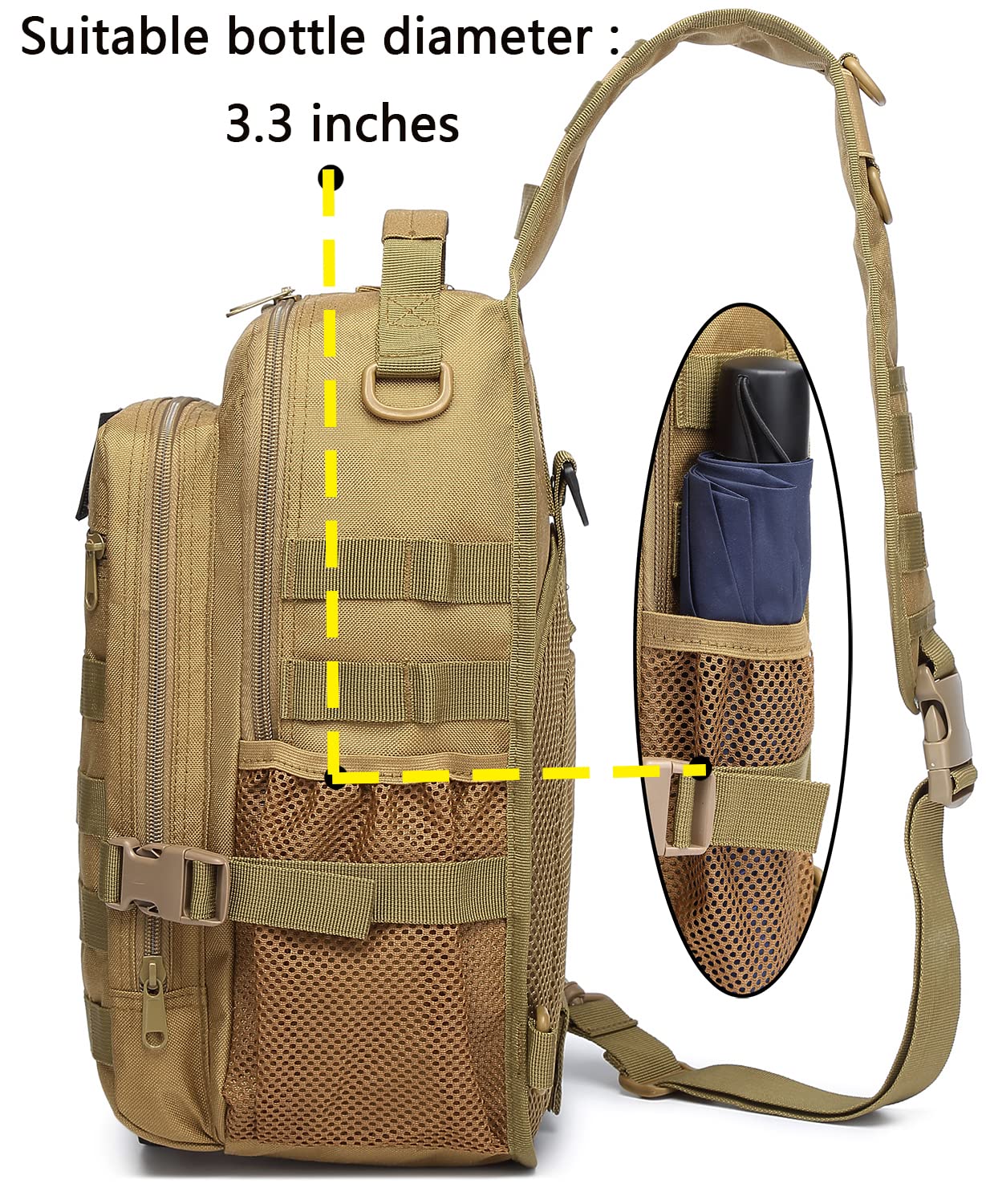 Snapklik.com : Tactical Crossbody Sling Backpack Militray Shoulder ...