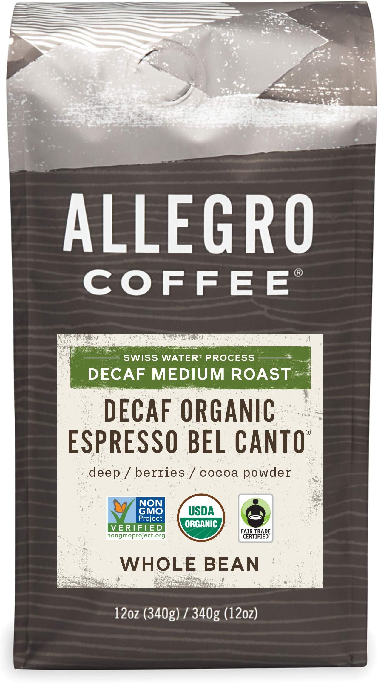 Amazon.com : Allegro Coffee Decaf Organic Espresso Bel Canto Whole Bean ...