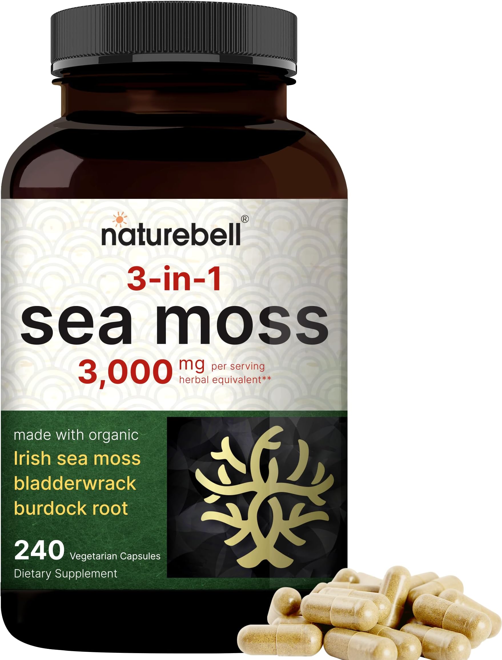 Amazon.com: Irish Sea Moss Capsules, 3,000mg Per Serving, 240 Veggie ...