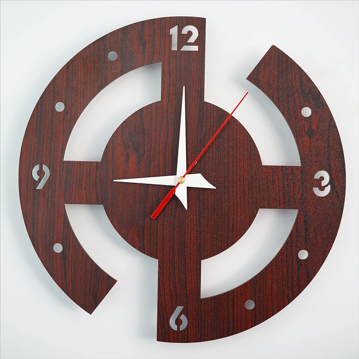 Buy MeeCraft Antique Laser Cut MDF Wood Wall Clock for Living Room ...