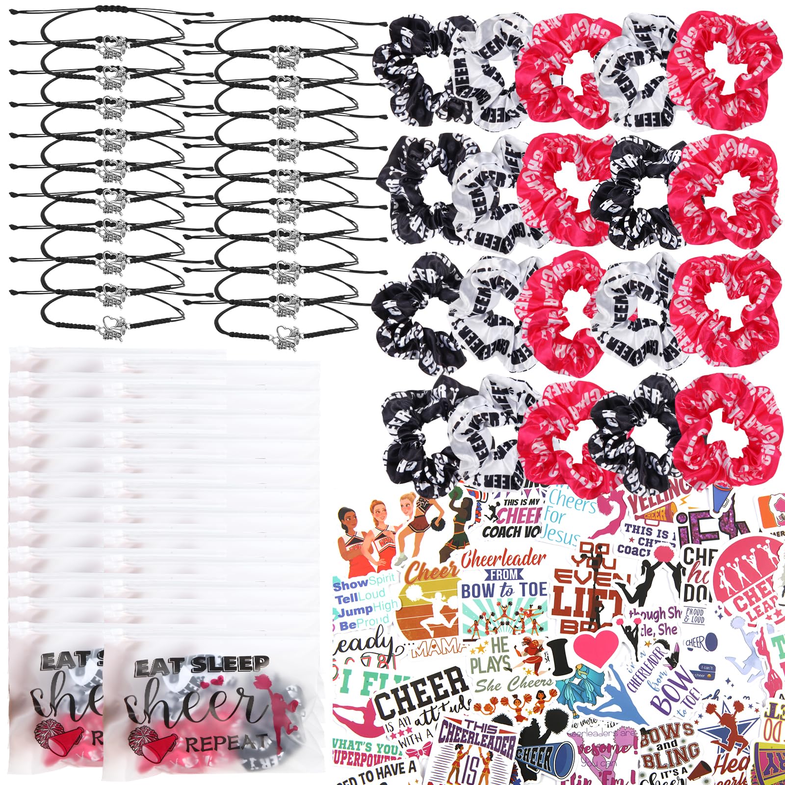 Amazon.com: 160-Piece Cheerleader Party Favor Set: 20 Cheer Scrunchies ...