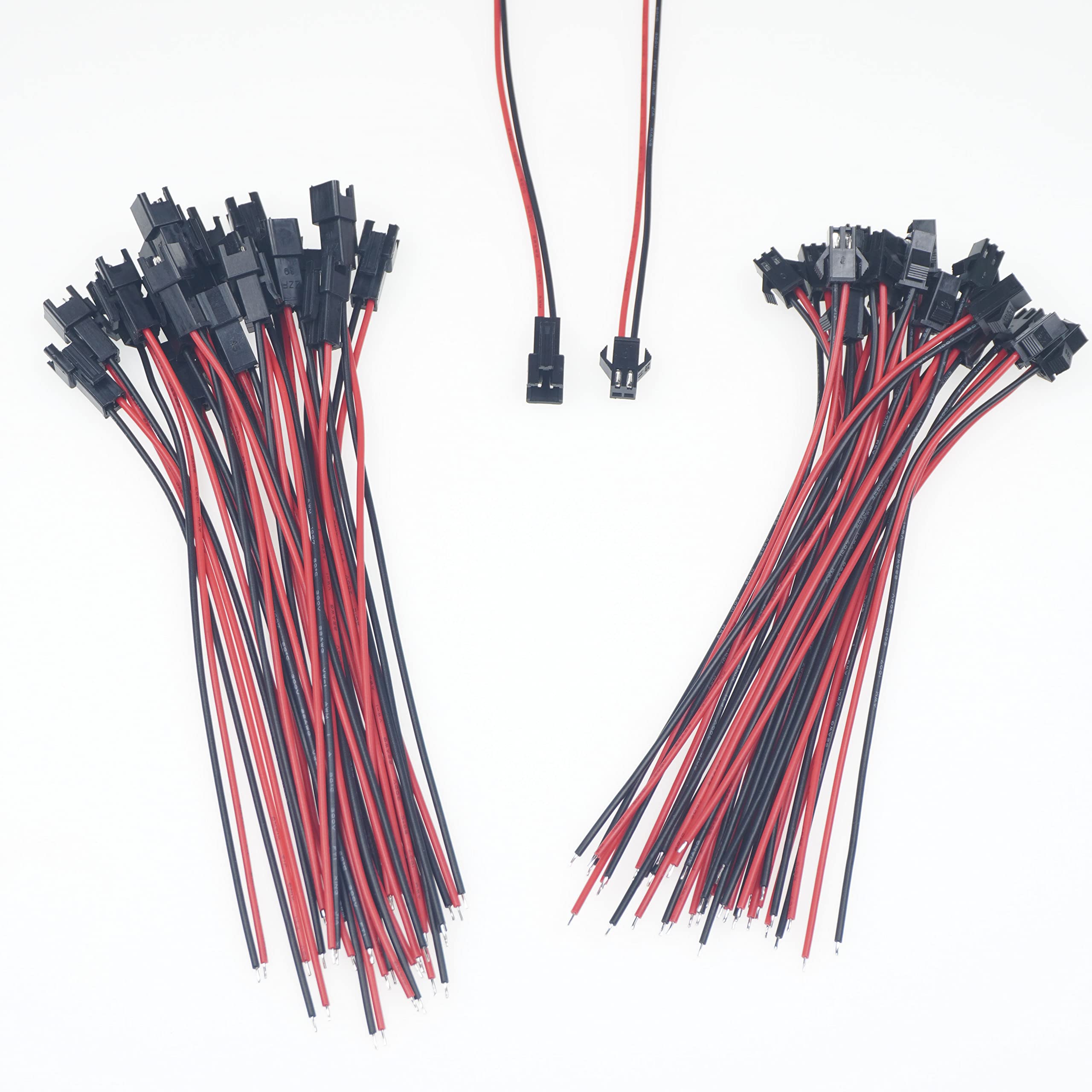 HSF 20 Pairs 22 AWG JST SM 2 Pin Plug Male and Female Connector Adapter ...