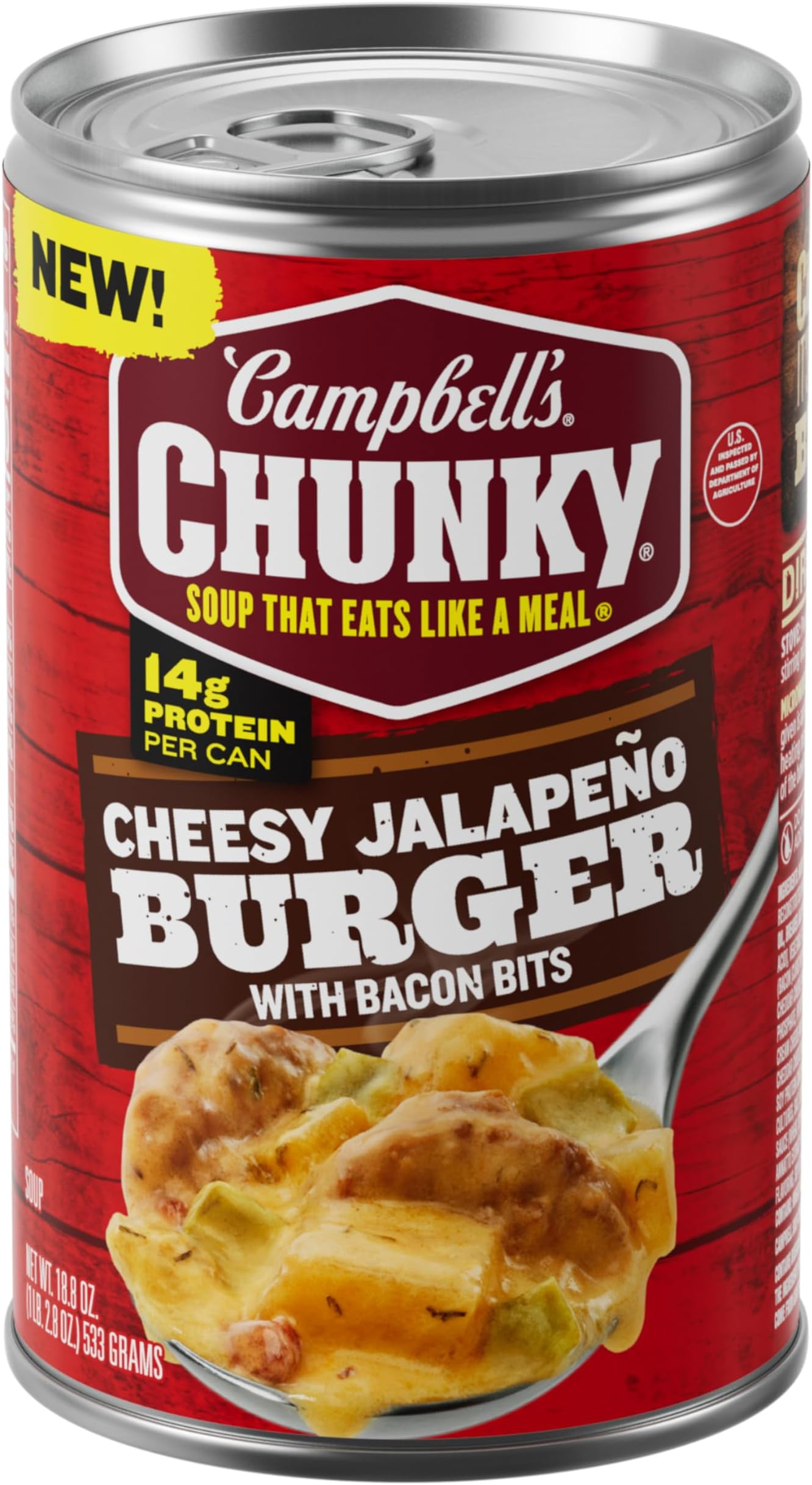 Amazon.com : Campbell’s Chunky Soup, Cheesy Jalapeño Burger with Bacon ...