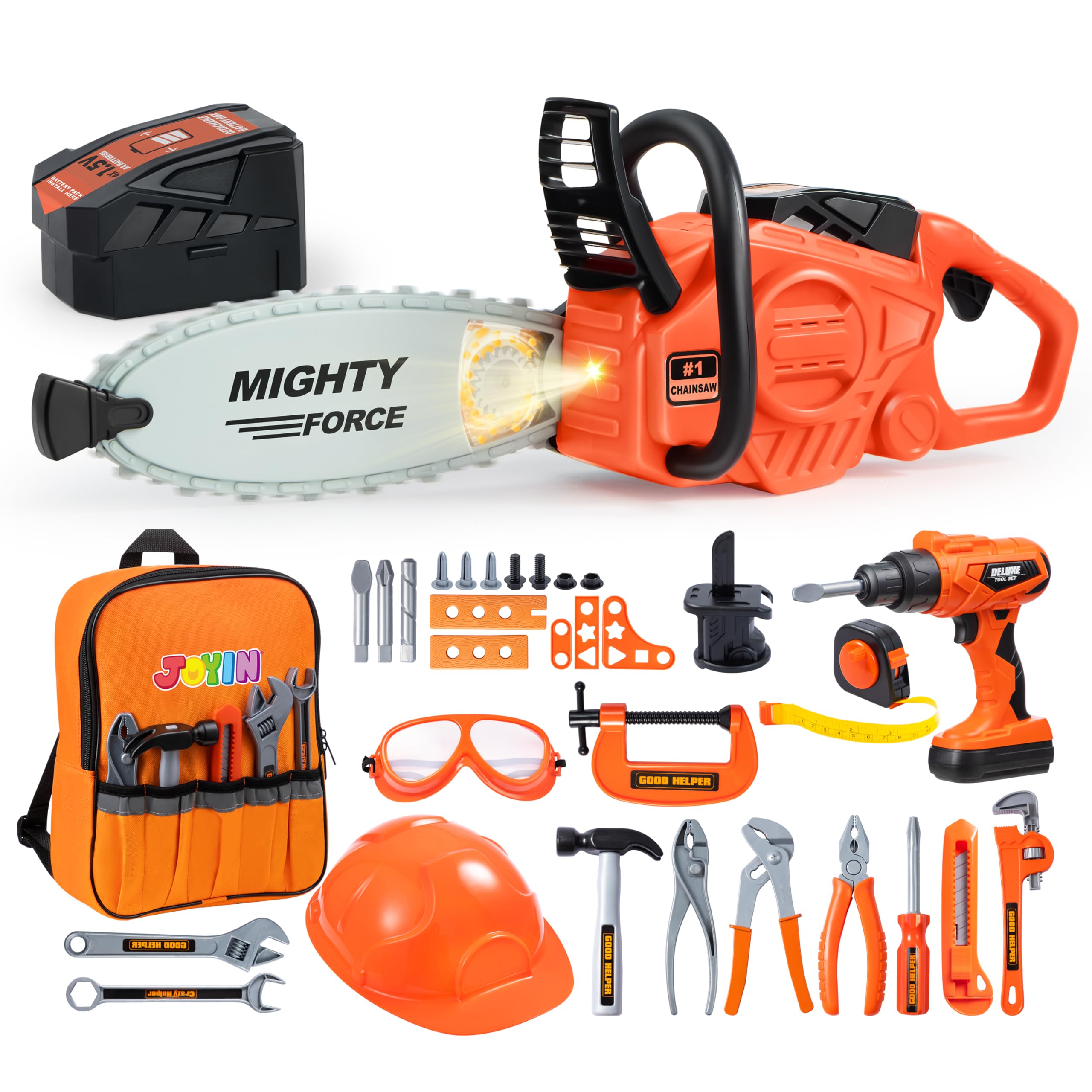 Amazon.com: Mighty Force Chainsaw Toy and Kids Tool Set, Realistic ...