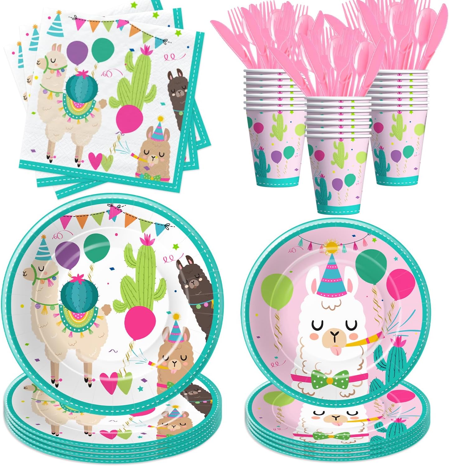 Amazon.com: YJRJSC Llama Party Decorations Tableware, Llama Birthday ...