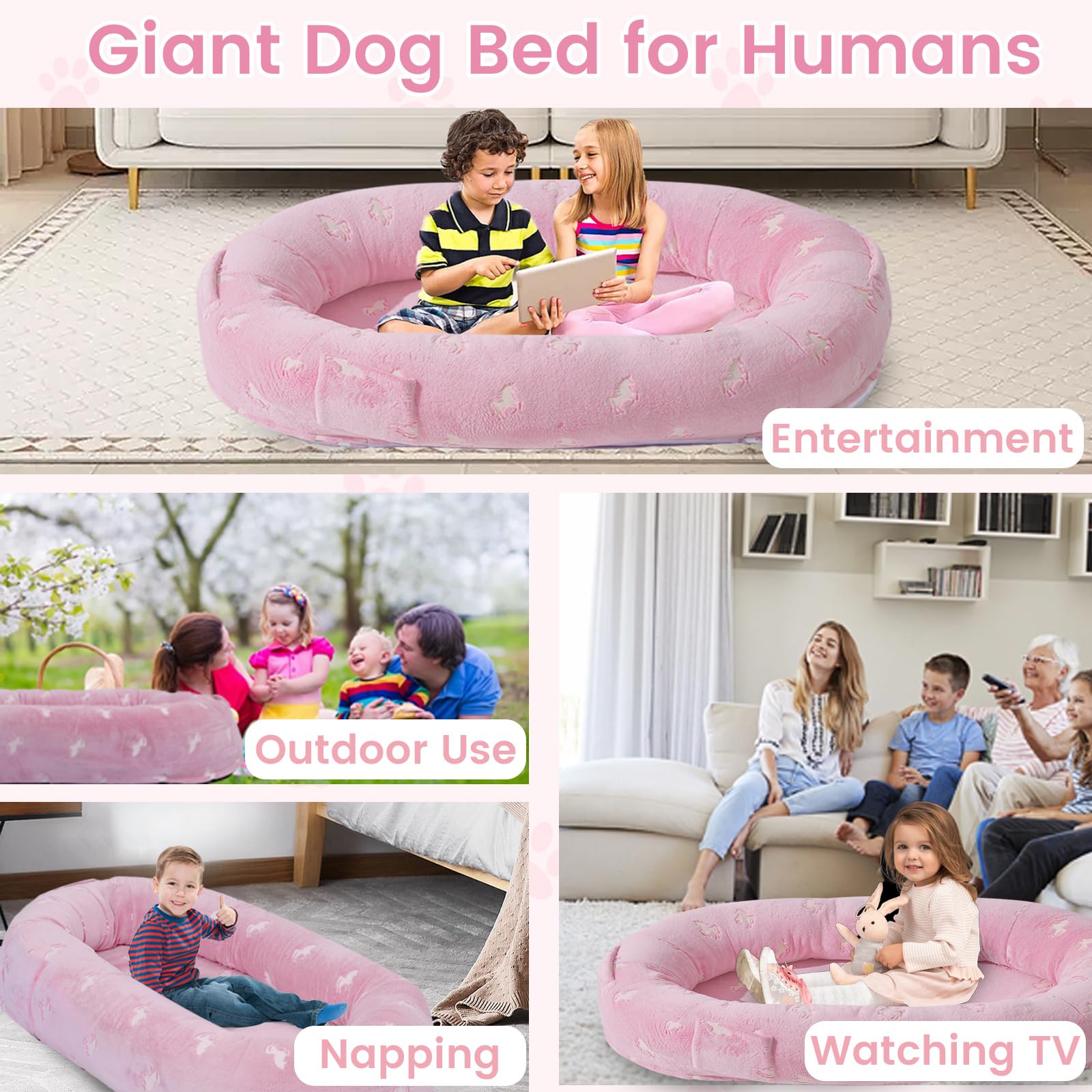 Snapklik.com : Hiseeme Human Dog Bed, 57"x374"x125" Glow In The Dark ...