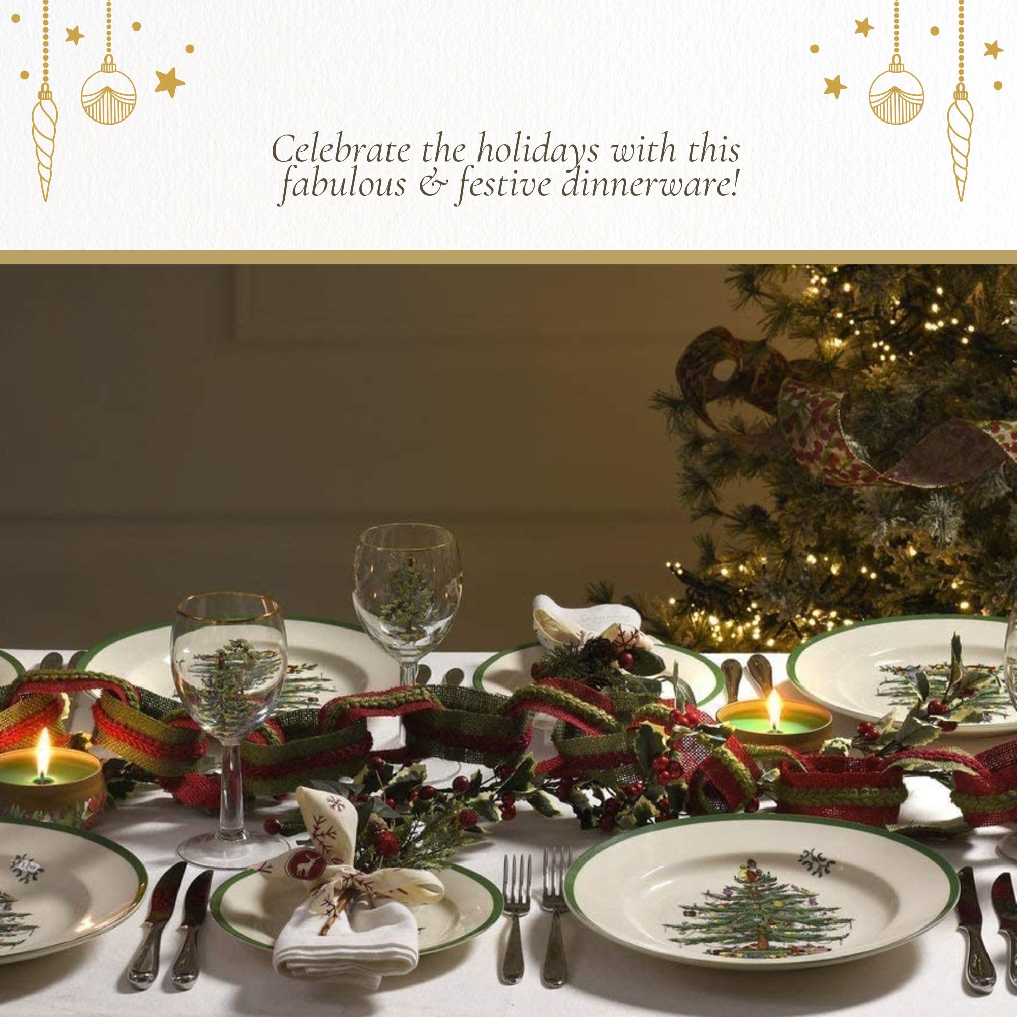 Snapklik.com : Spode Christmas Tree Round Platter - 14-Inch Holiday ...
