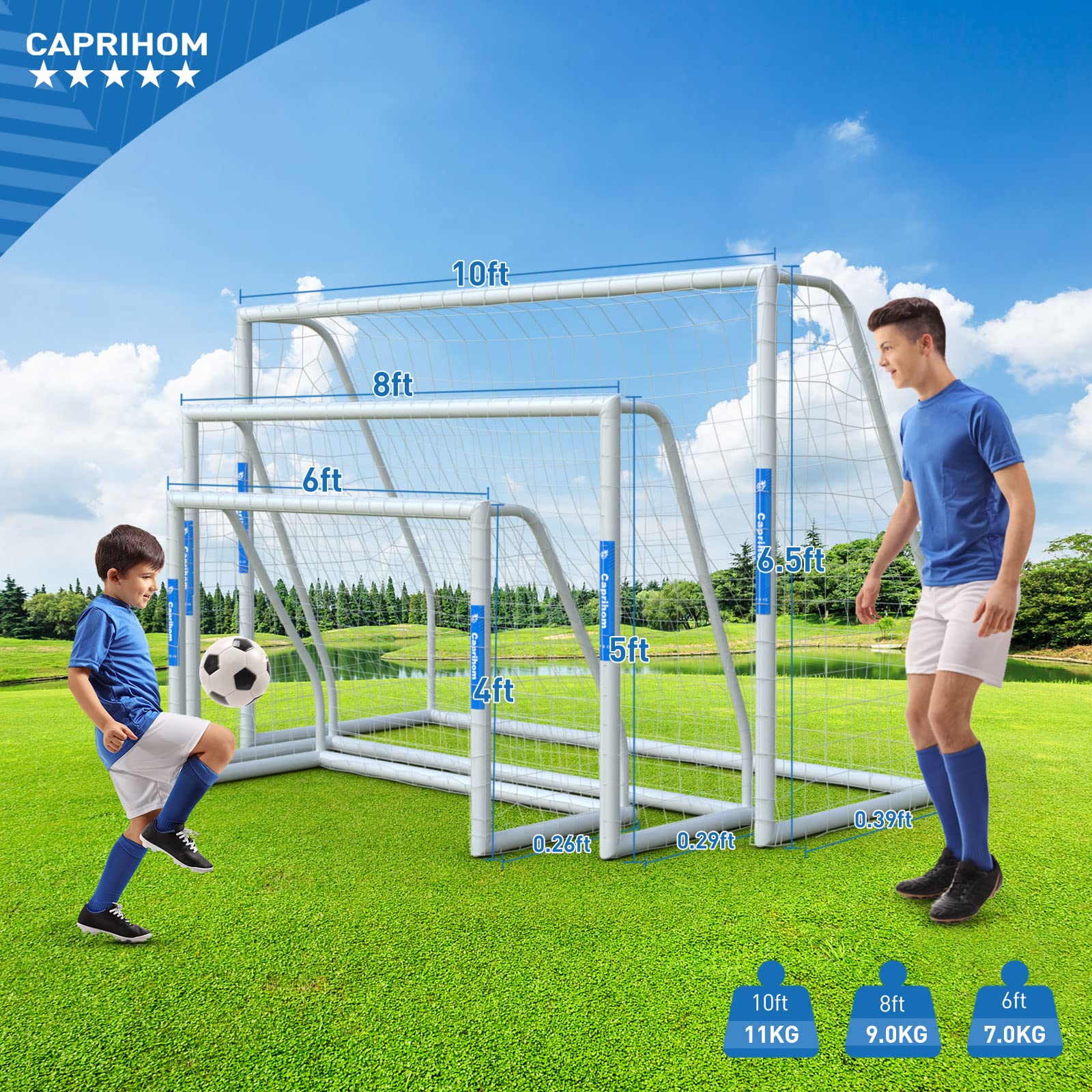Snapklik.com : Caprihom Soccer Goal 10FTx65FT Soccer Net