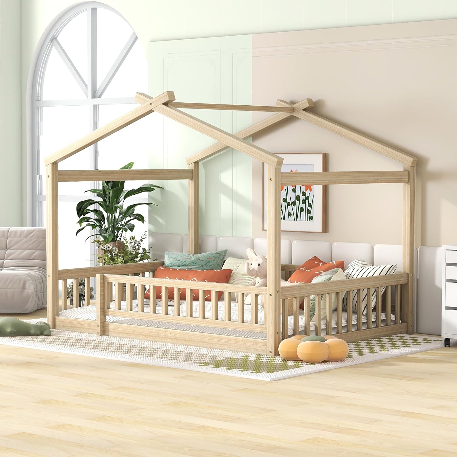 Amazon.com: MERITLINE Full House Bed for Kids Full Montessori Floor Bed ...