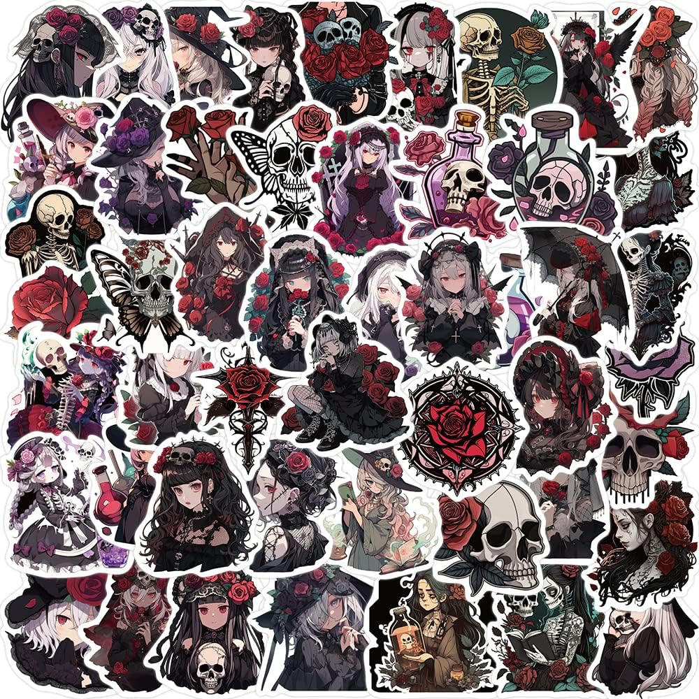 Amazon.com: 50pcs Goth Stickers for Kids Teens, Waterproof Vinyl Pastel ...