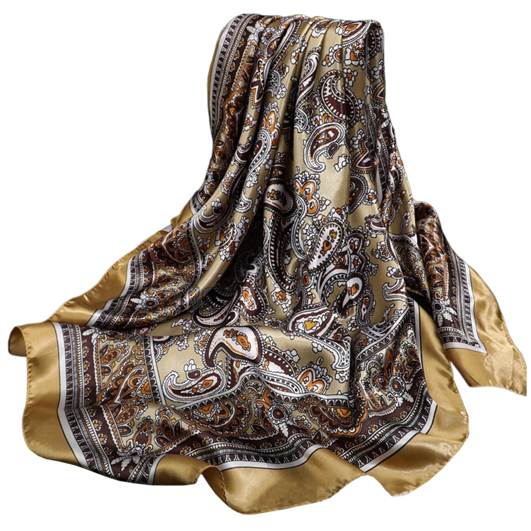 Cowboy Scarves for Men 35x35 In Silky Khaki Cowboy Scarves Neckerchief ...