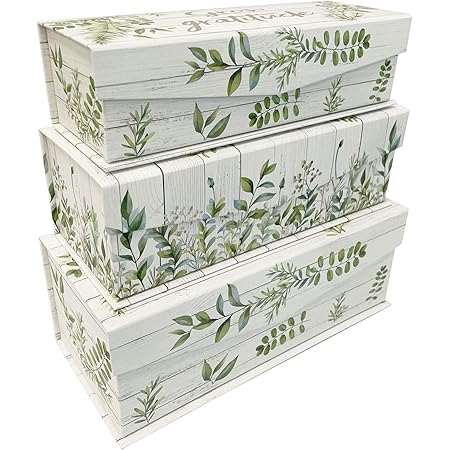 Amazon.com: SLPR Decorative Cardboard Storage Boxes With Lids for Home ...