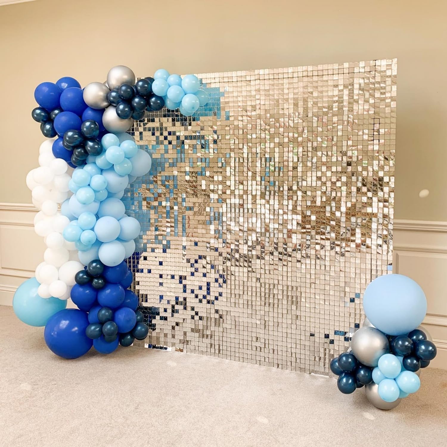 Amazon.com : Shimmer Wall Backdrop 6ftx6ft Silver Backdrop Shimmer ...