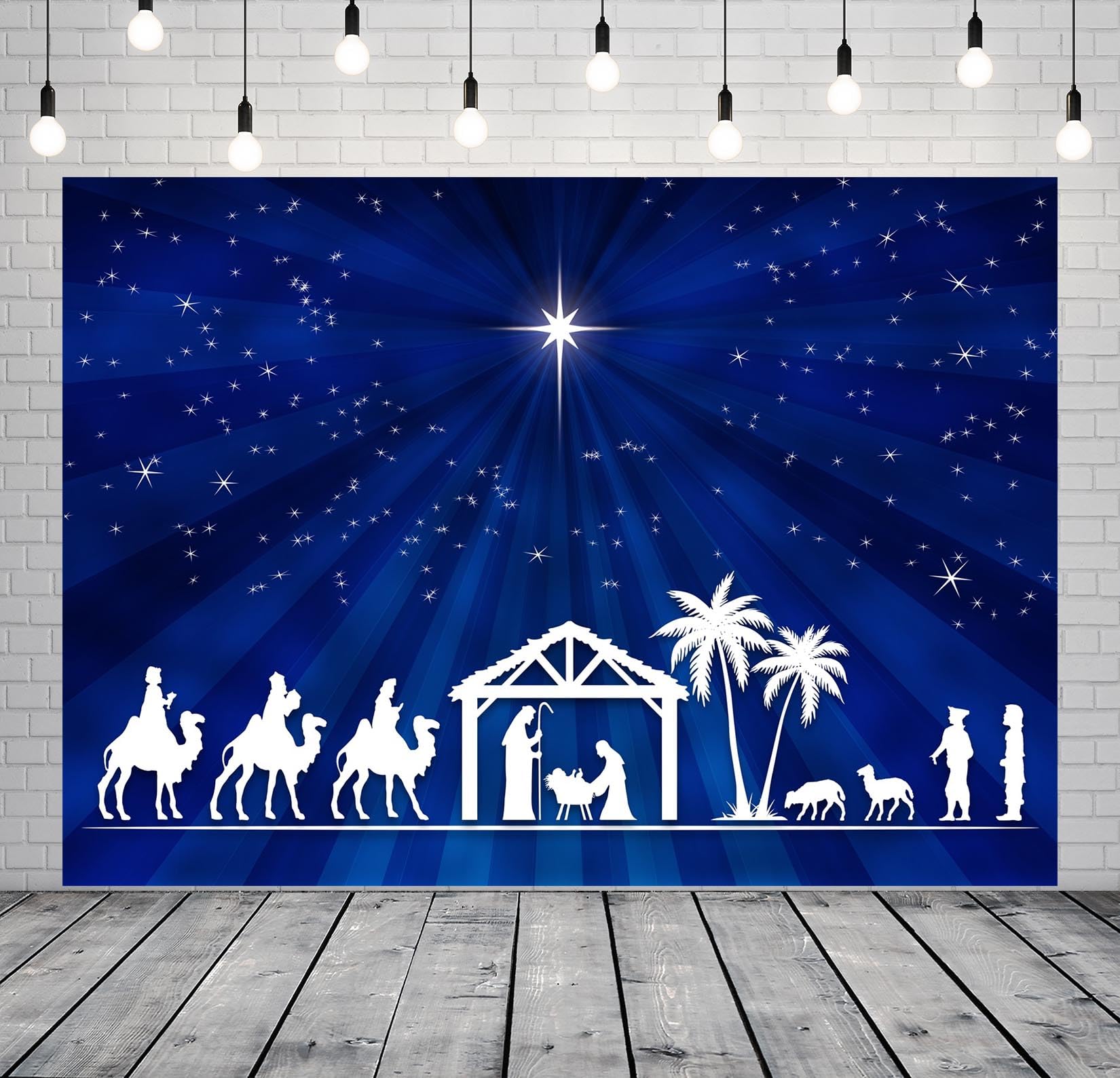 Blue Christmas Background Nativity