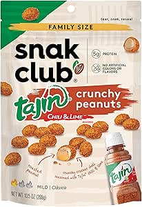 Snak Club Tajin Crunchy Peanuts, Mild Chili & Lime Flavor, Zesty Spicy ...