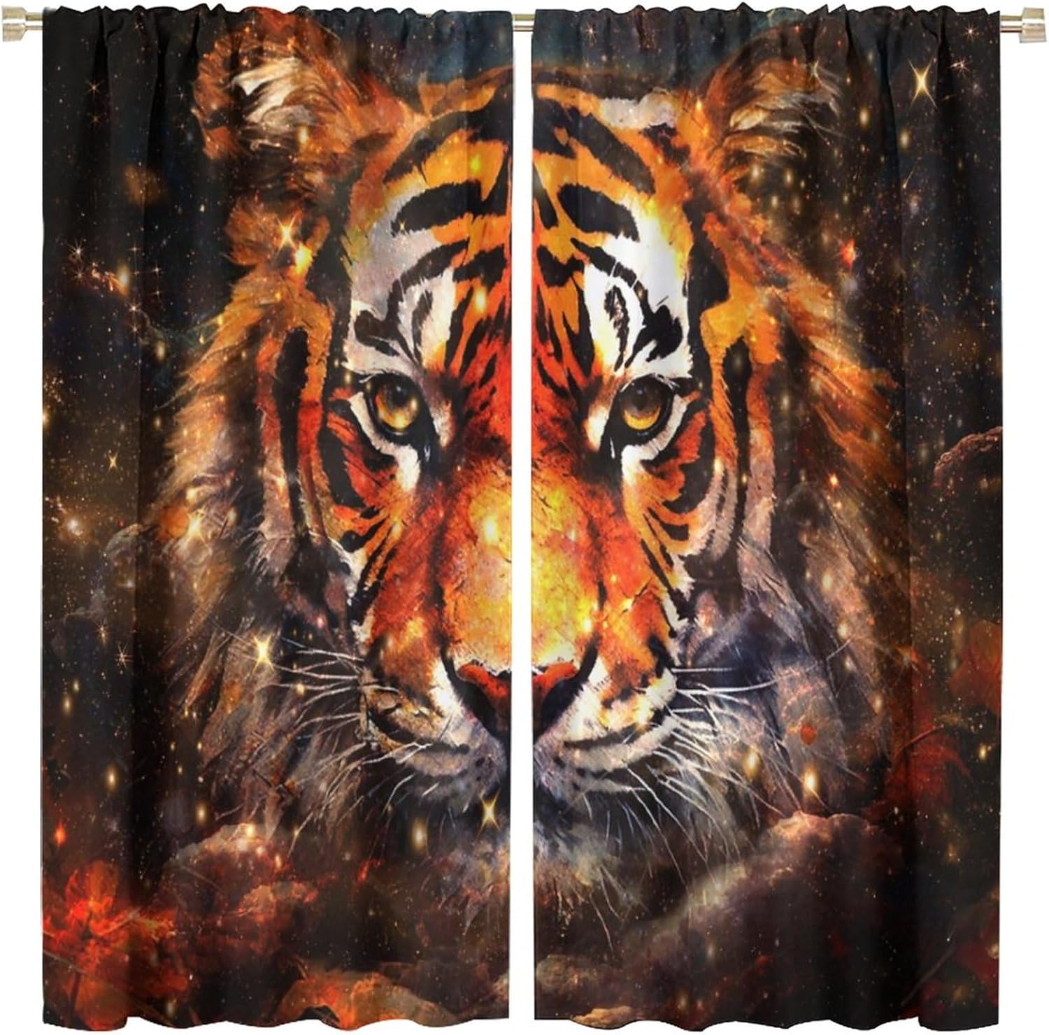Amazon.com: Cool Forest Wildlife Tiger Blackout Curtains for Living ...