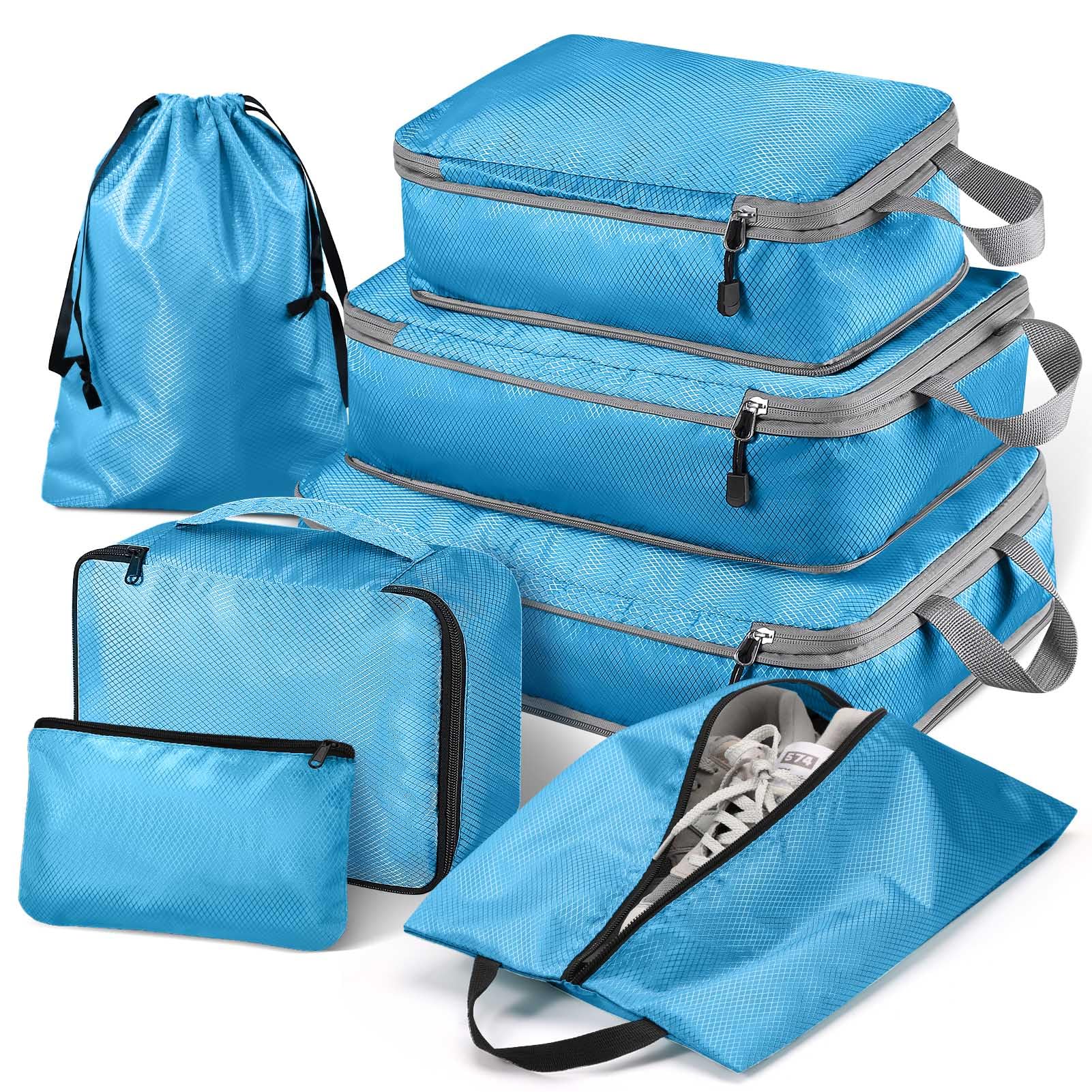 Amazon.com: Hommtina Compression Packing Cubes for Suitcases, 7 Set ...