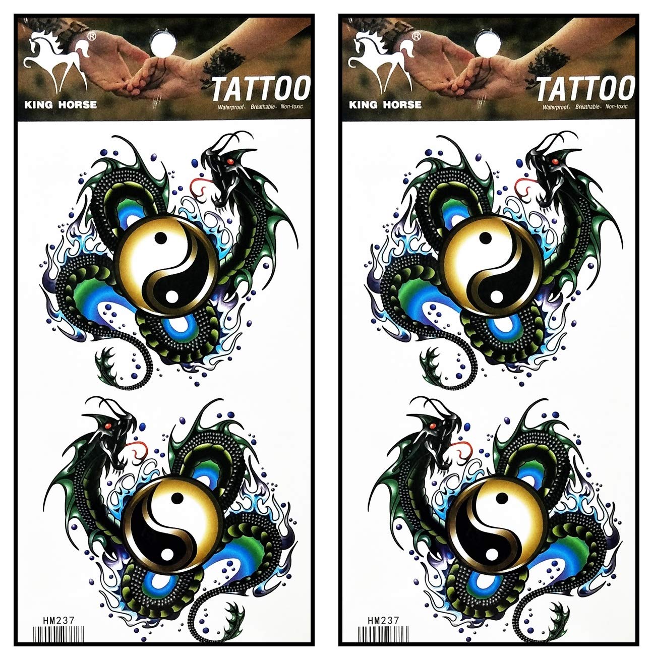 Yin Yang Fake Tattoos Temporary Tattoo Yin En Yang (A5 Formaat)