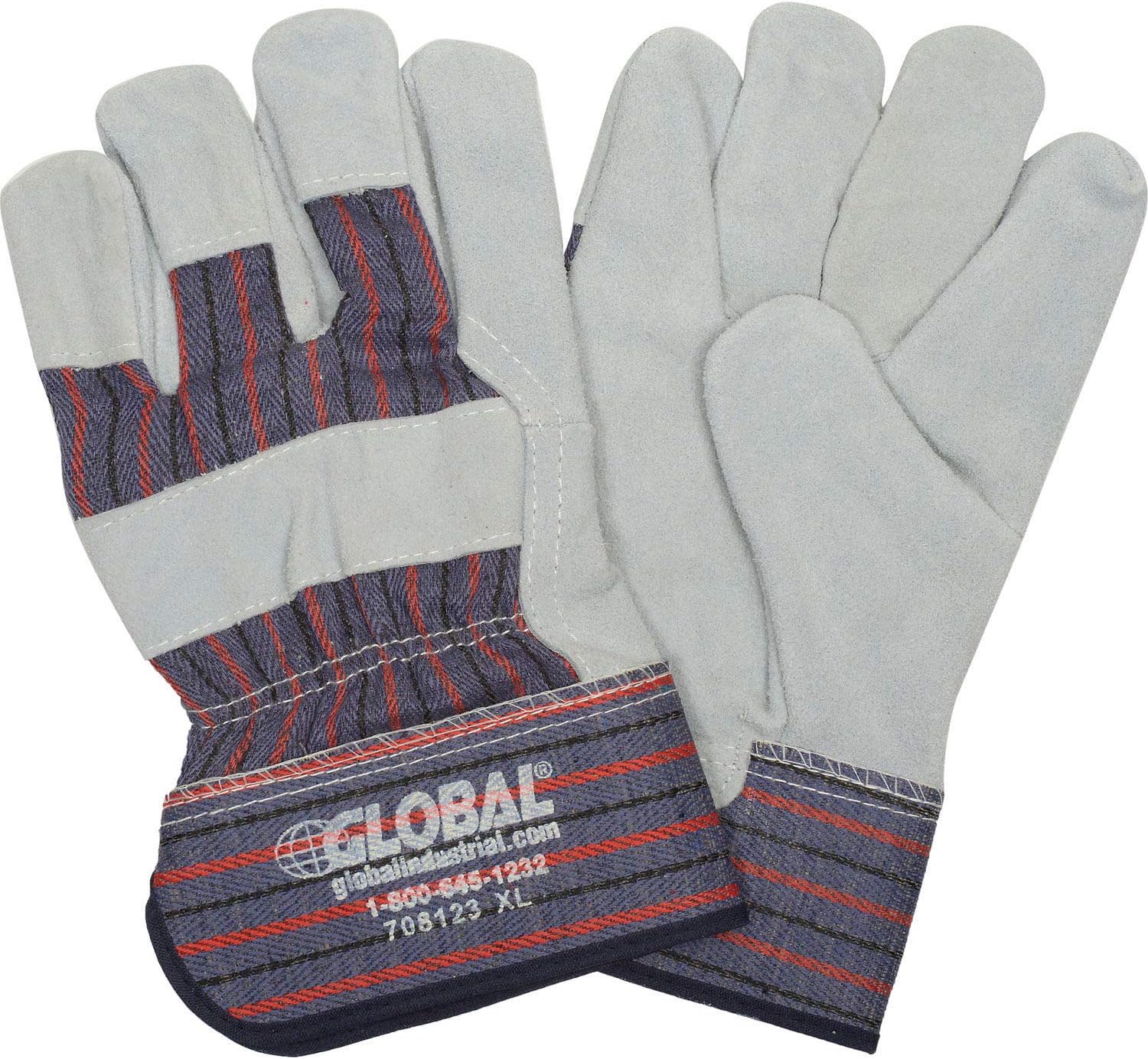 Global Industrial Leather Palm Safety Gloves with 2-1/2" Safety Cuff, X ...